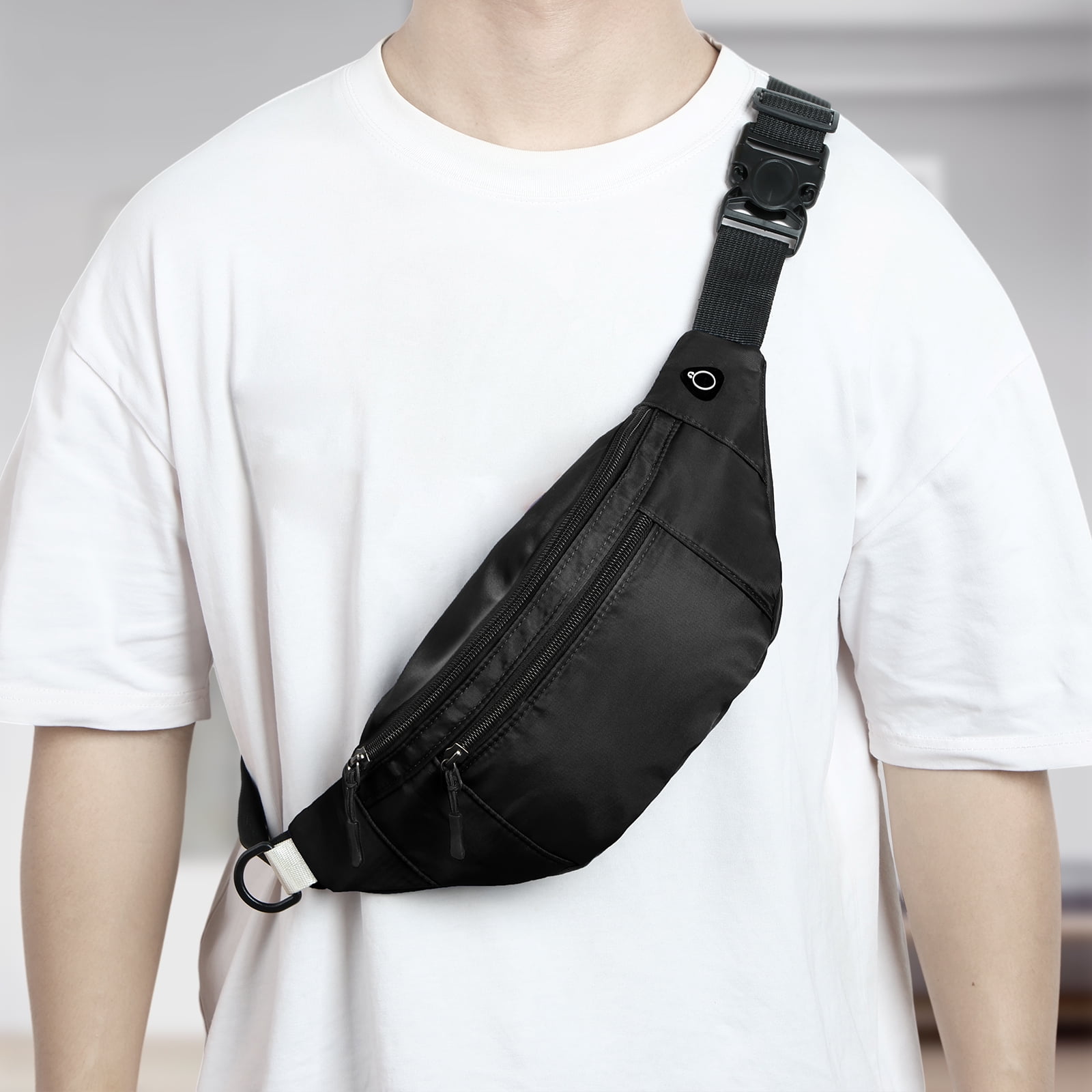 Grusce Crossbody Fanny Pack Large Capacity Waist Bag with Hidden Zipper ...