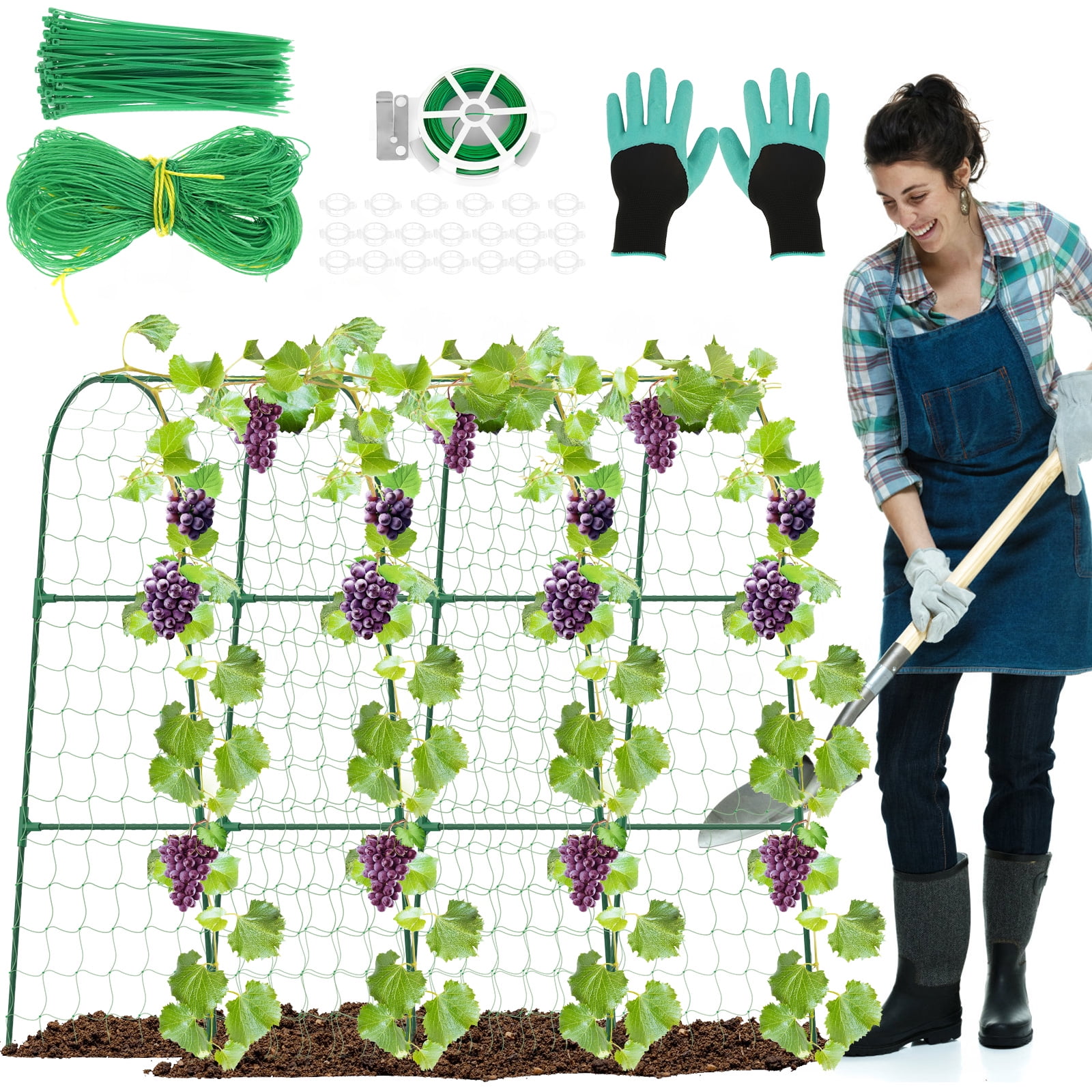 Grusce Cucumber Trellis for Raised Bed U Shape Vegetable Trellis Easy ...