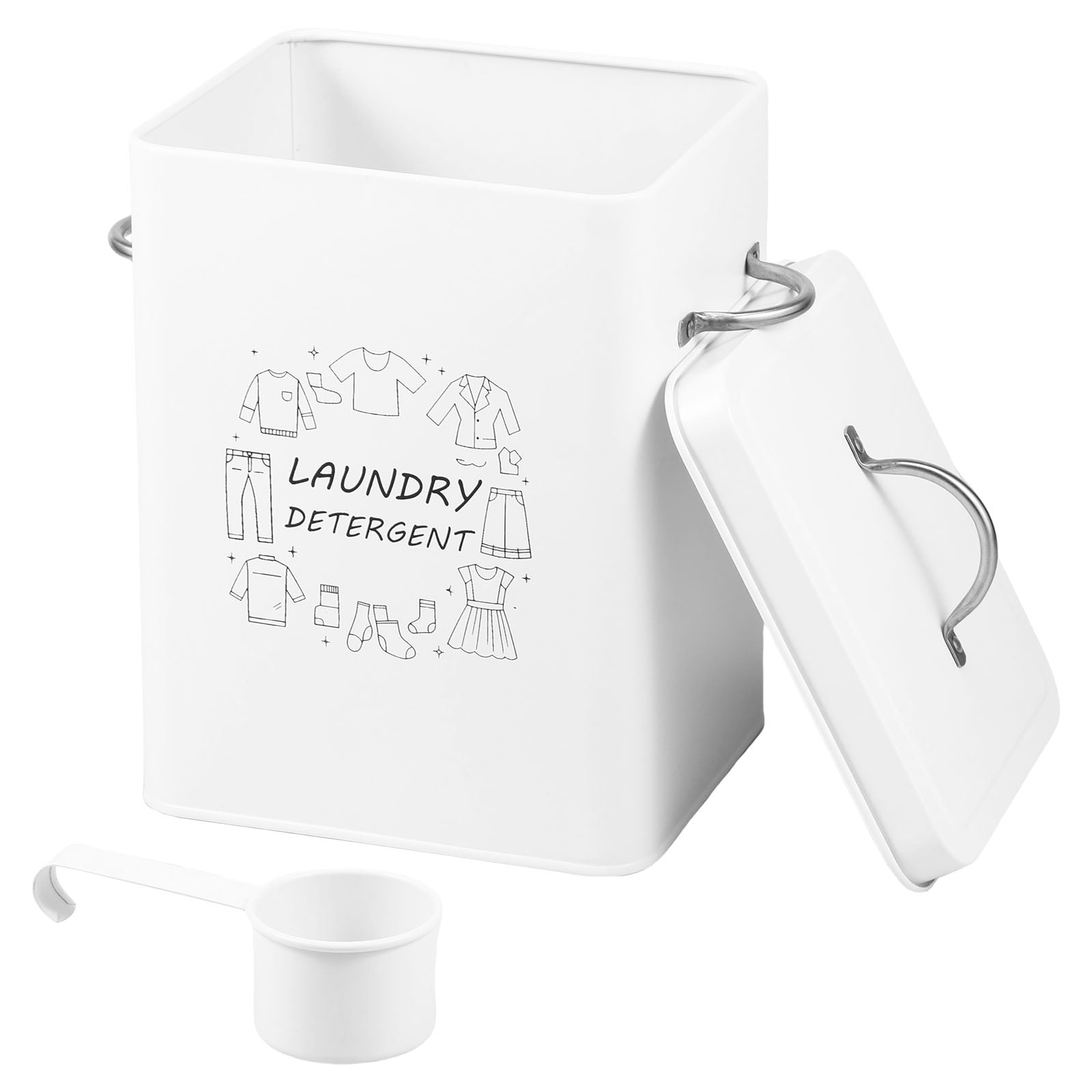 Grusce Detergent Storage Bucket with Spoon and Lid Large Capacity ...