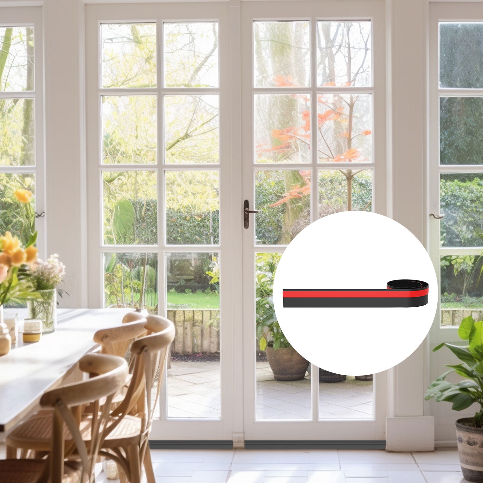 Grusce Door Draft Stopper 118inch Silicone Door Sweep Strip Weather ...