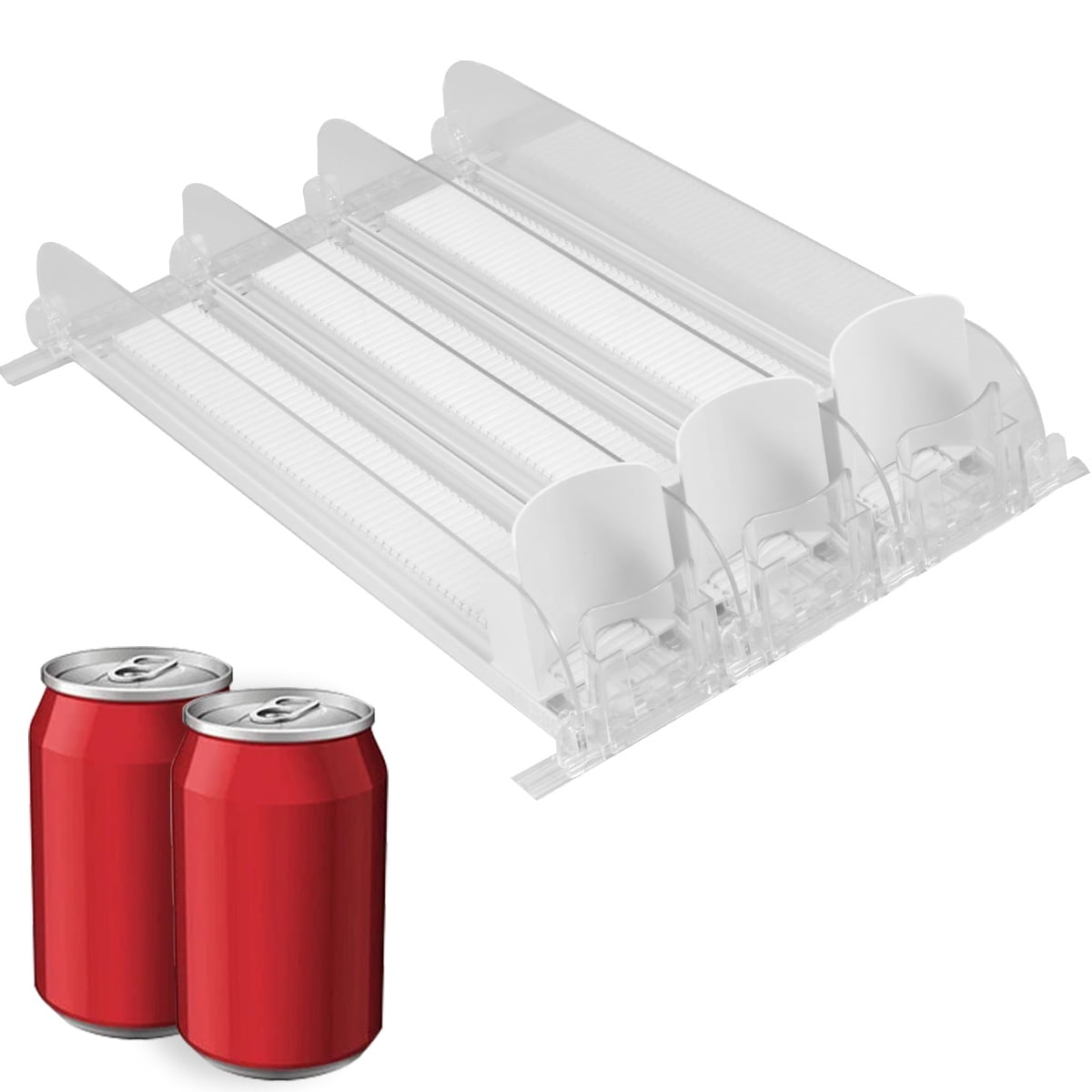 Grusce Drink Organizer for Fridge Self-Sliding Soda Can Dispenser for ...