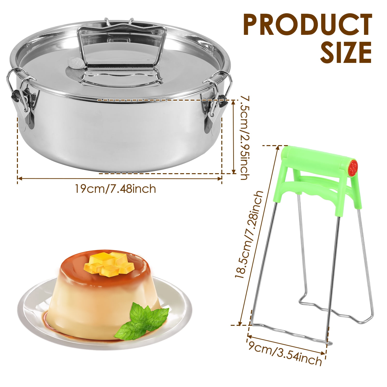 Grusce Flan Pan Mold Flan Maker Stainless Steel Flan Making Mold Round ...