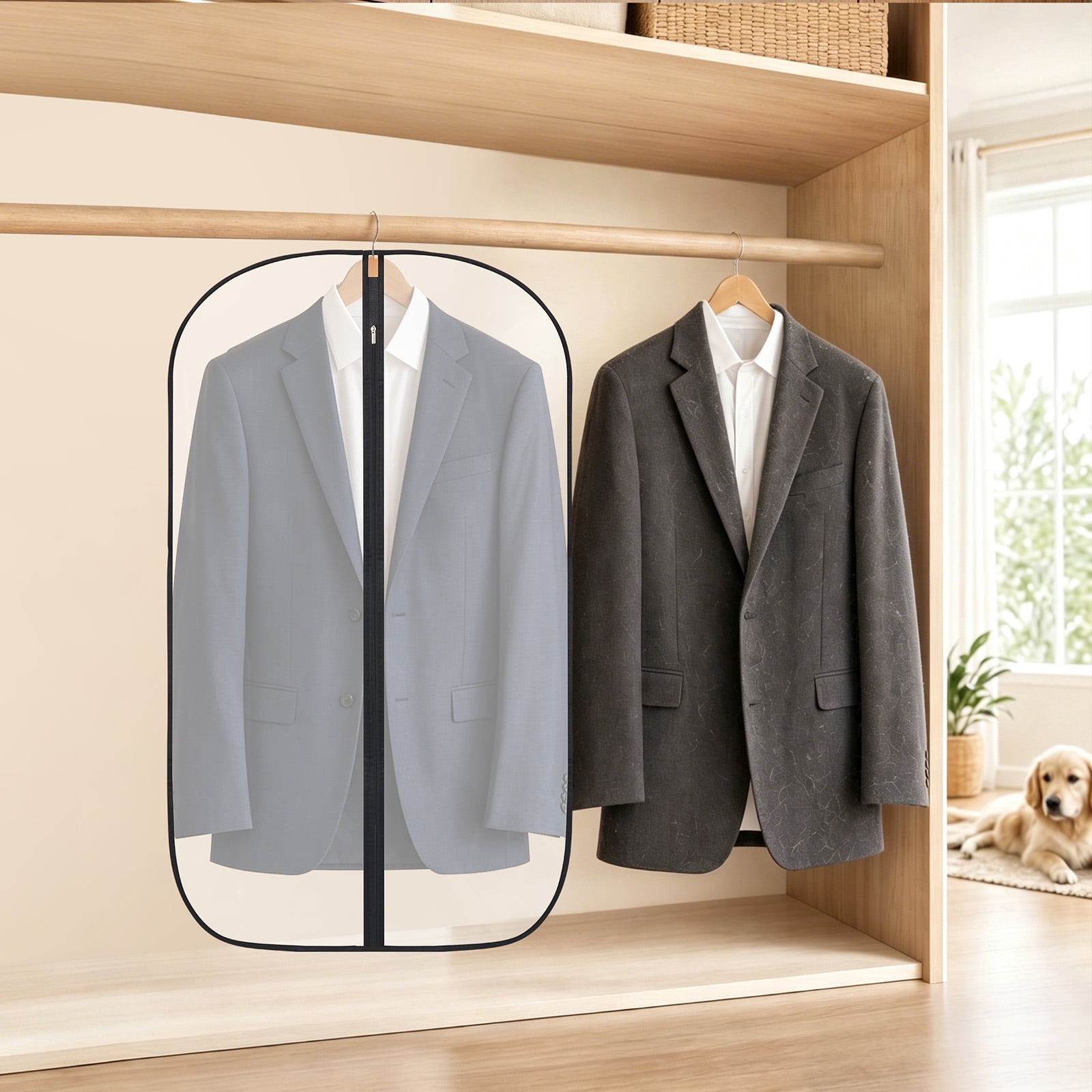 Grusce Garment Bag for Hanging Clothes Suit Cover for Storage and ...