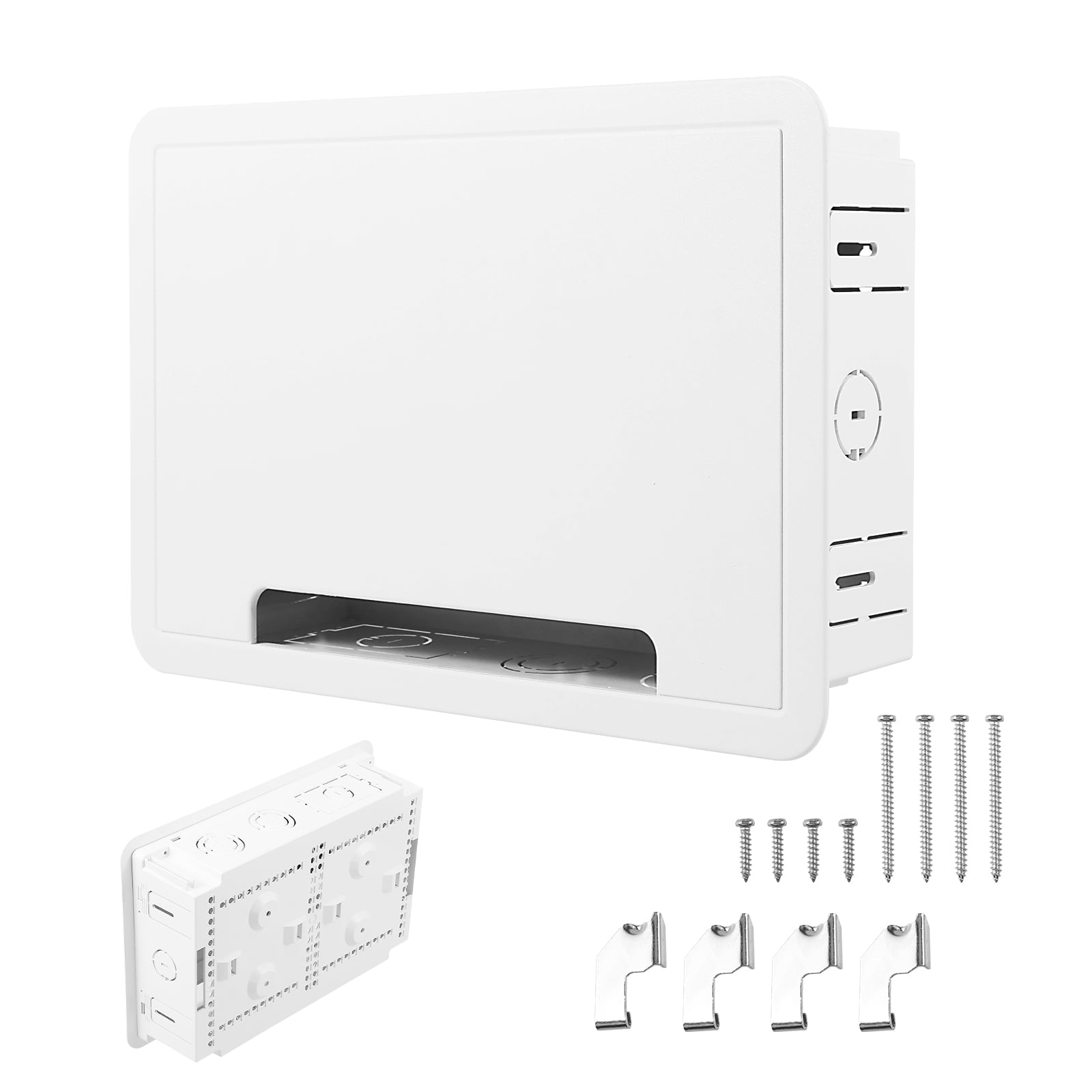 Grusce In Wall TV Media Box, 9 Inch Recessed Media Box Cable Management ...