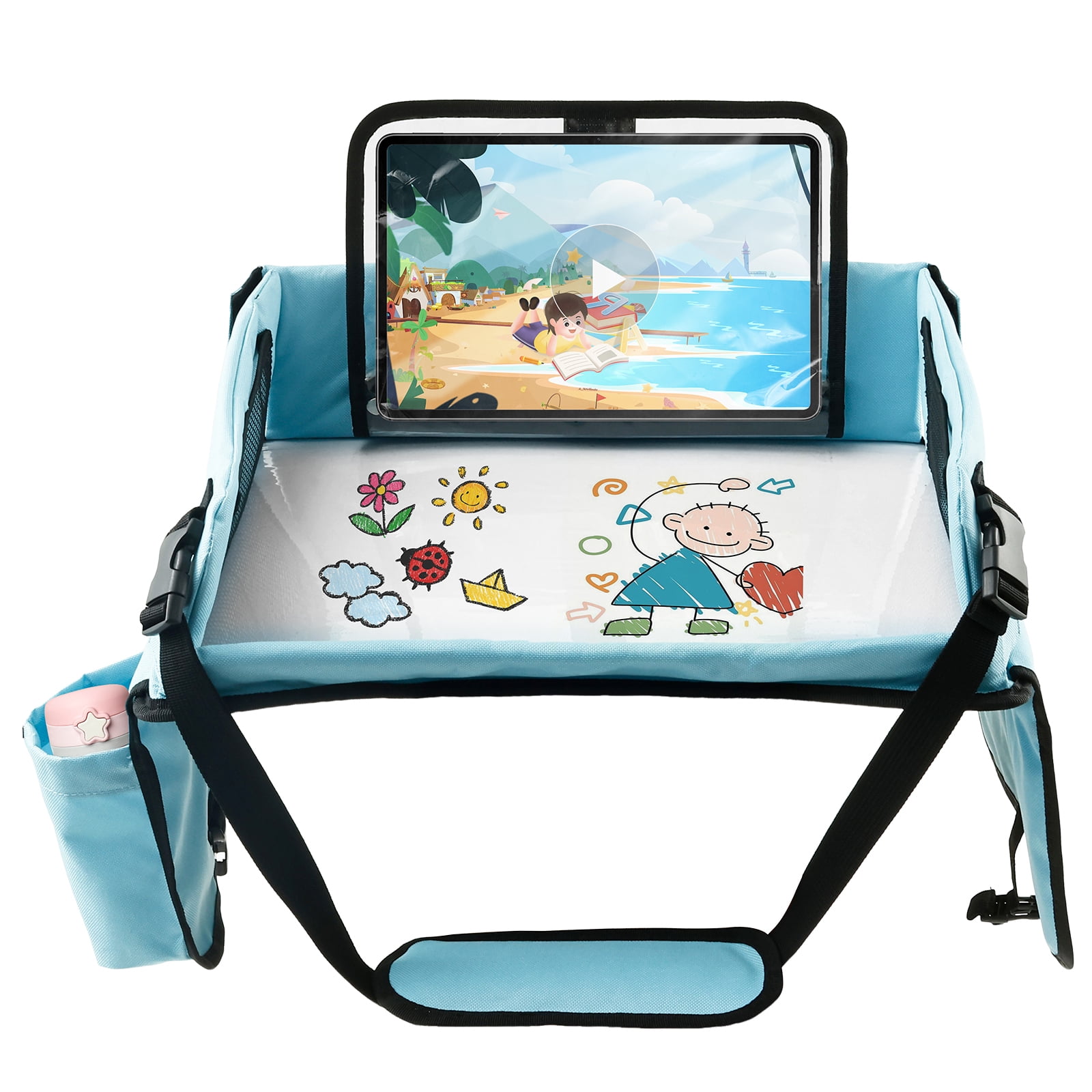 Grusce Kid Travel Tray Portable Toddler Car Seat Tray Foldable Car Seat ...