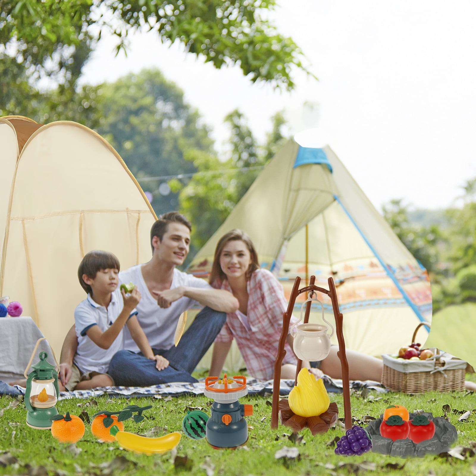 Grusce Kids Camping Set Safe Tent Toys Sturdy Toddler Camping Gear Kit ...