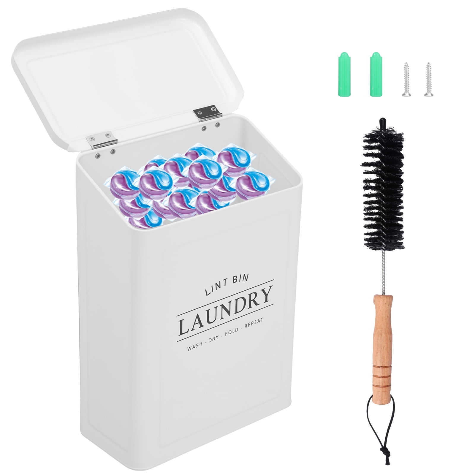 Grusce Magnetic Lint Bin, Wall-Mounted Lint Holder for Laundry Room ...