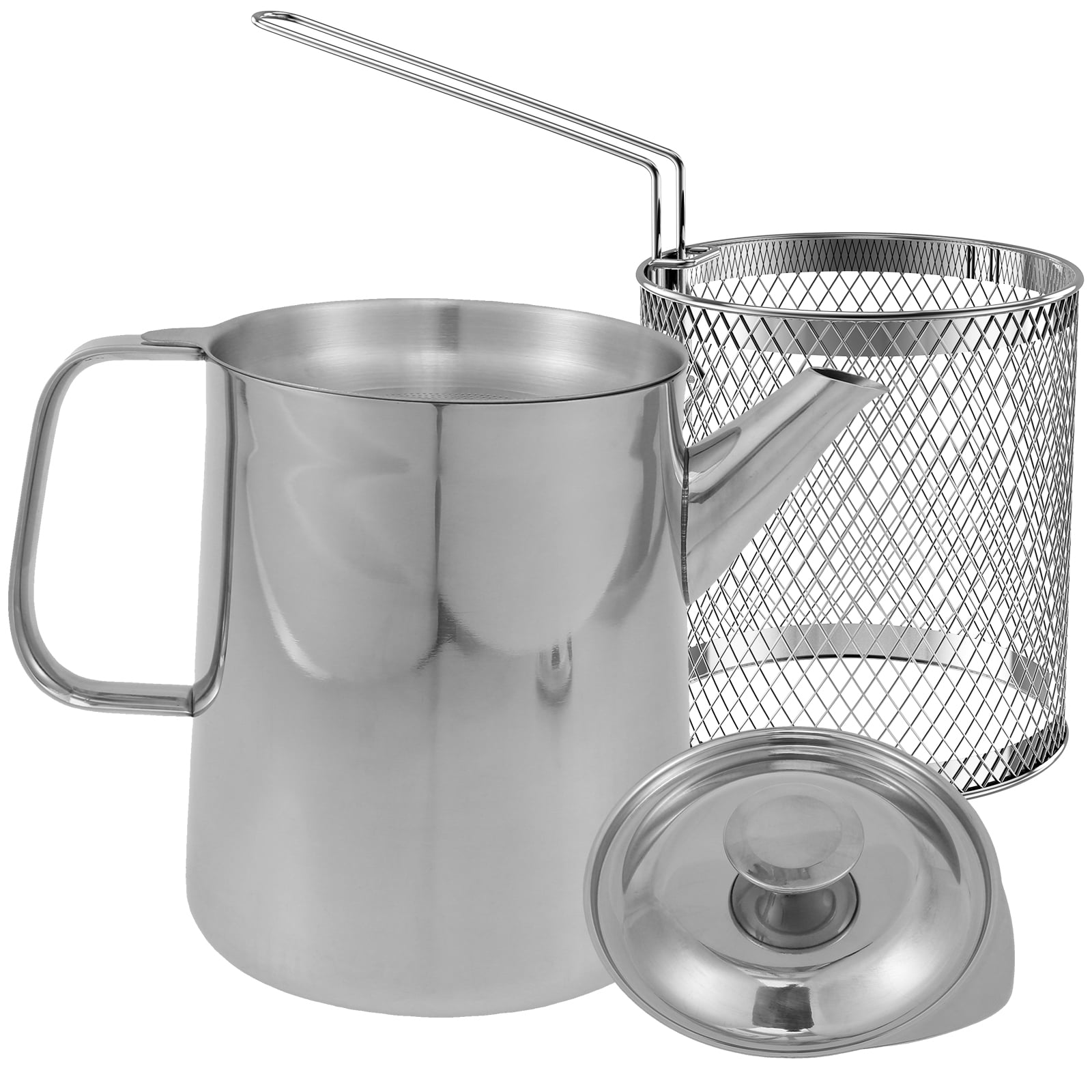 Grusce Oil Strainer Pot Stainless Steel Oil Filter Pot 1.5L Capacity ...