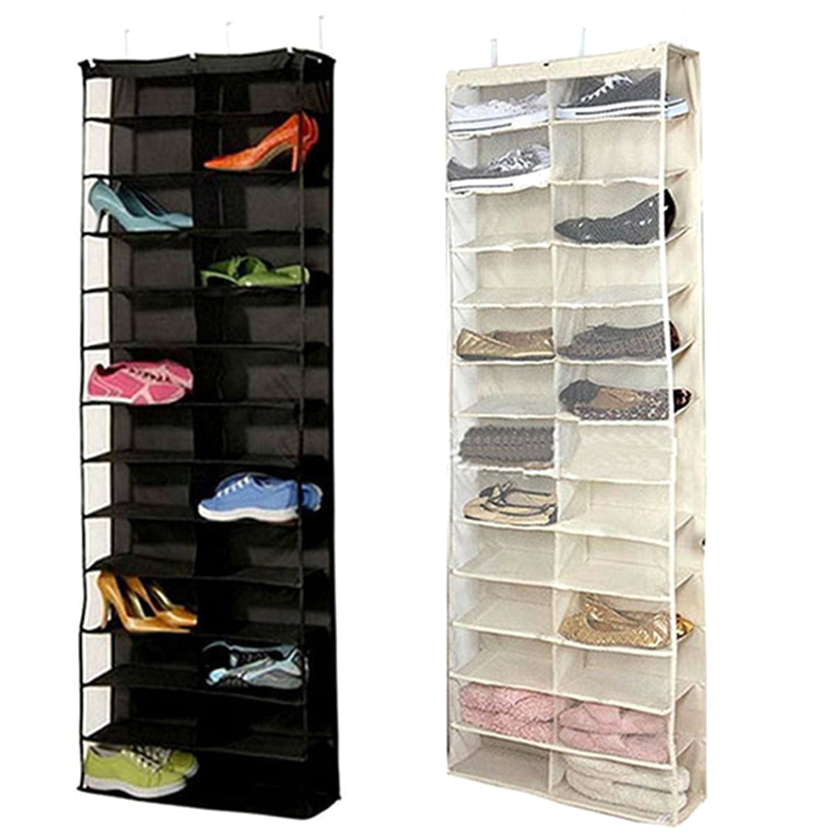 Grusce Over the Door Shoe Organizer,26 Sections Shoe Holder for Back of ...