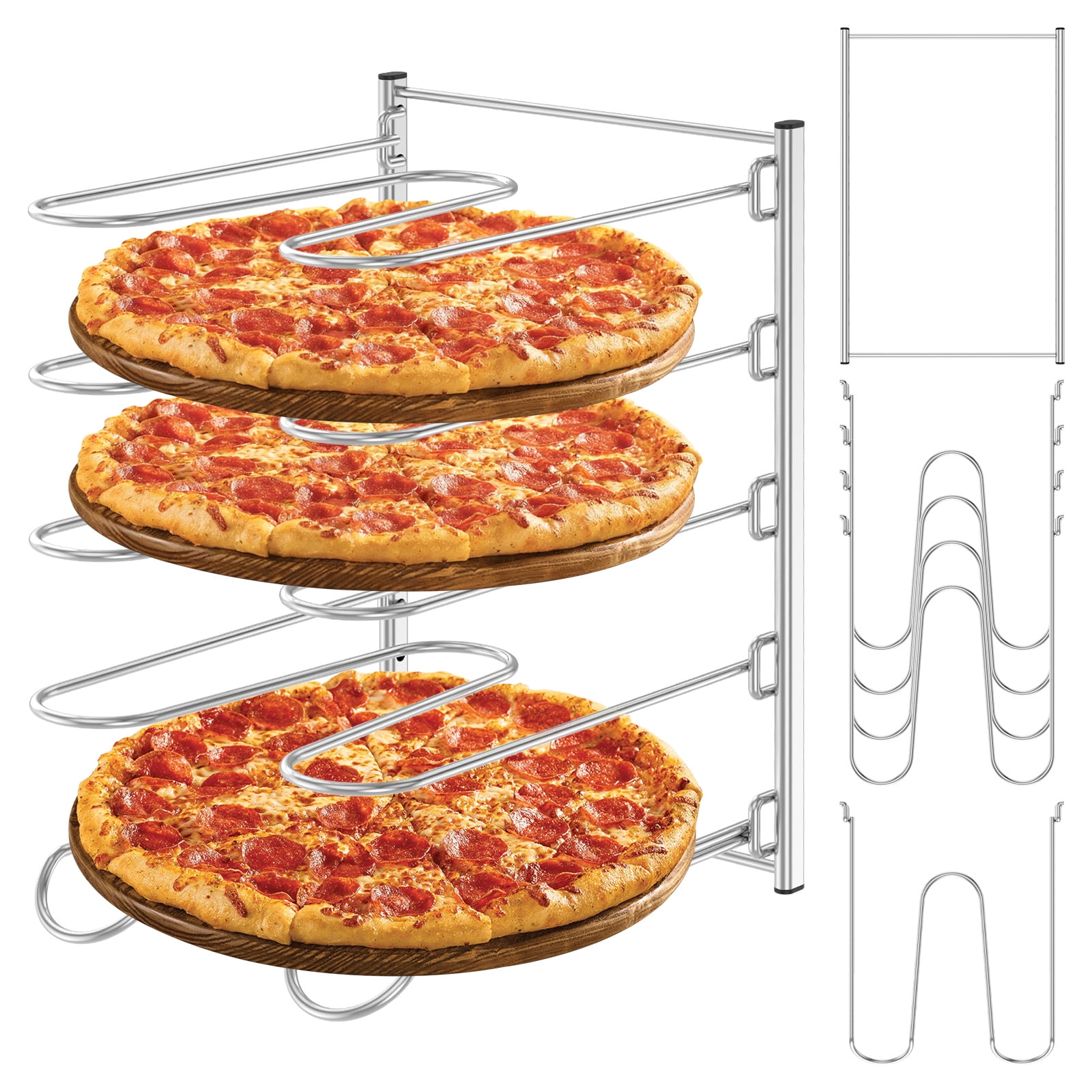 Grusce Pizza Pan Rack 5 Tier Detachable Vertical Kitchen Pizza Pan Rack ...