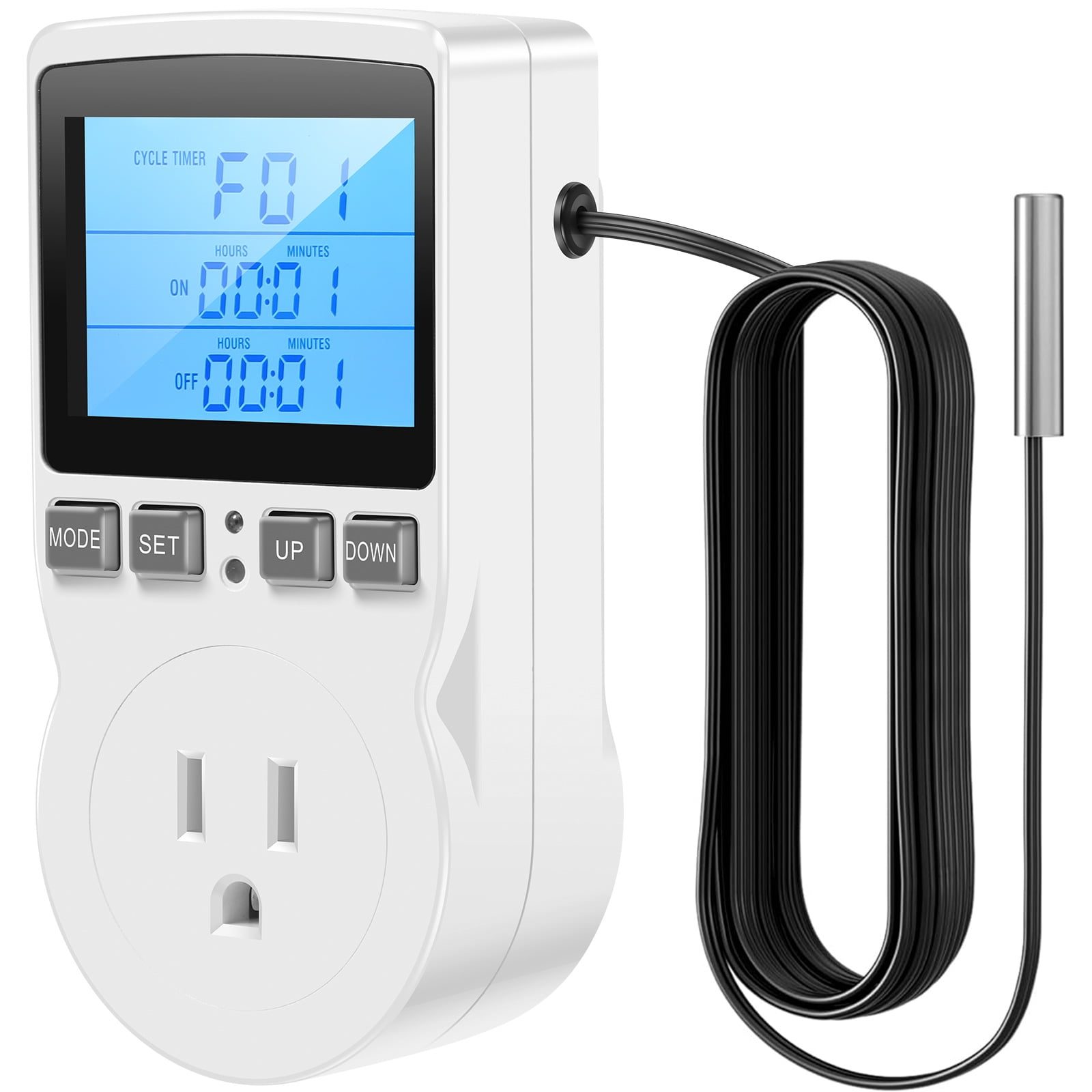 Grusce Plug in Digital Thermostat Temperature Controller with LED ...