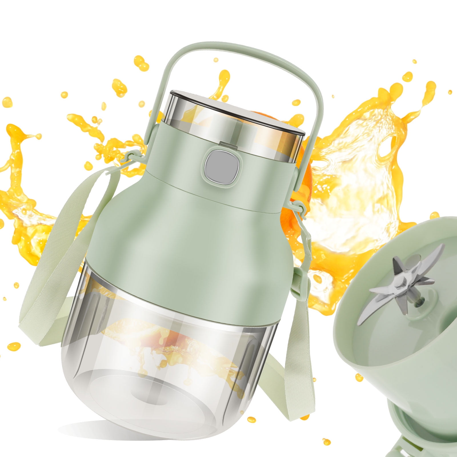 Grusce Portable Blender Personal Blender with Straw and Shoulder Strap ...