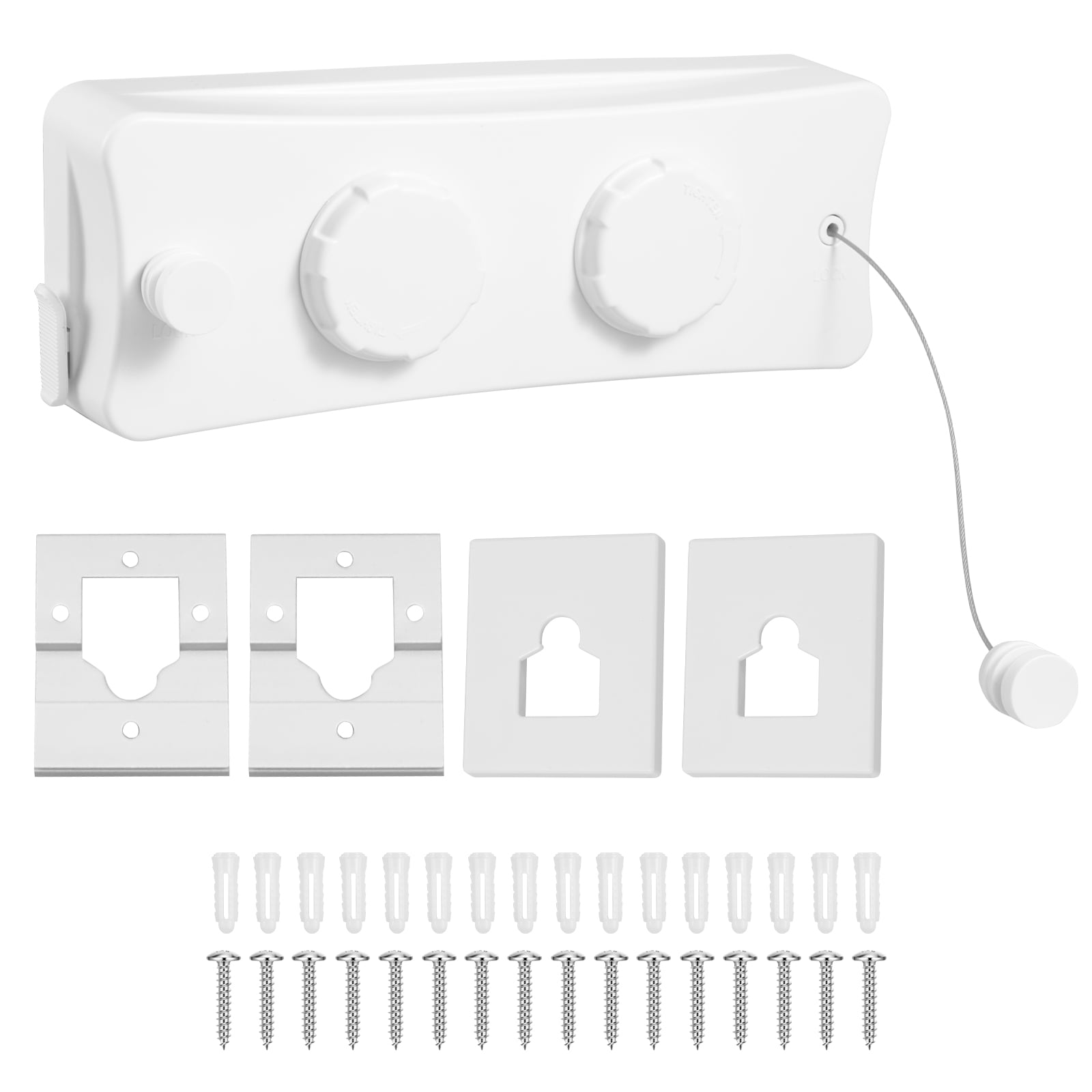 Grusce Retractable Clothesline Wall Mounted Retractable Clothes Line ...