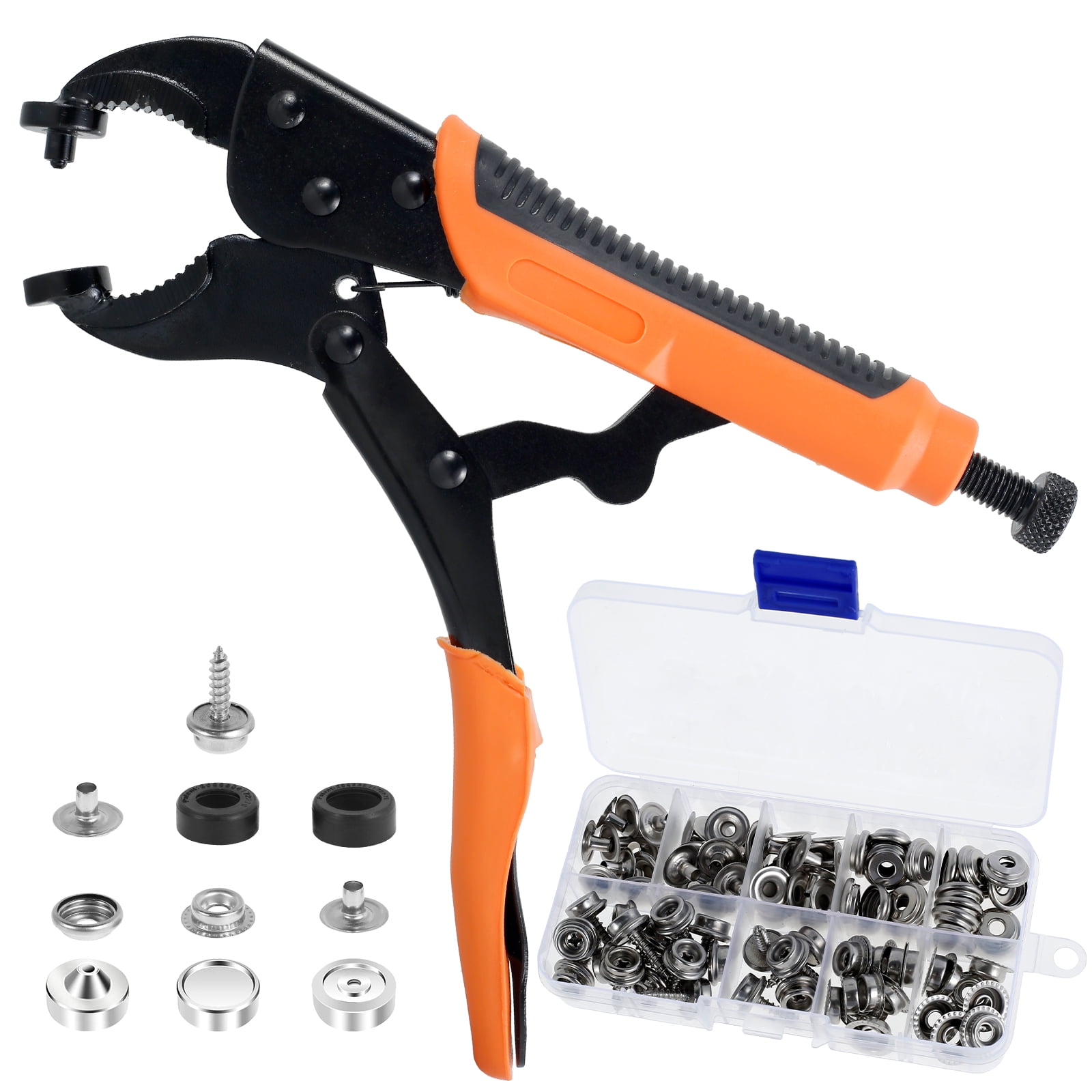 Grusce Snap Fastener Tool Kit Heavy Duty Snap Setter Tool Set ...