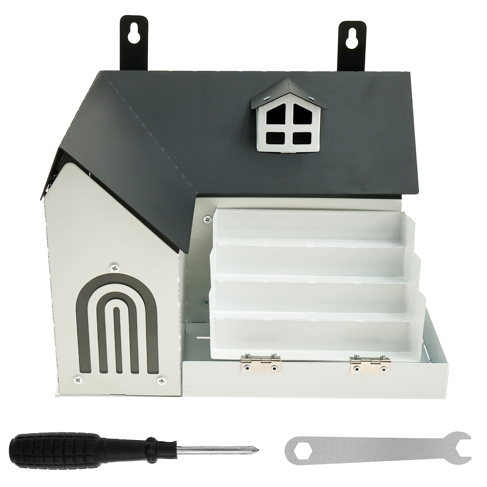 Grusce Squirrel Feeder Metal Squirrel House Outdoors Squirrel House Box ...