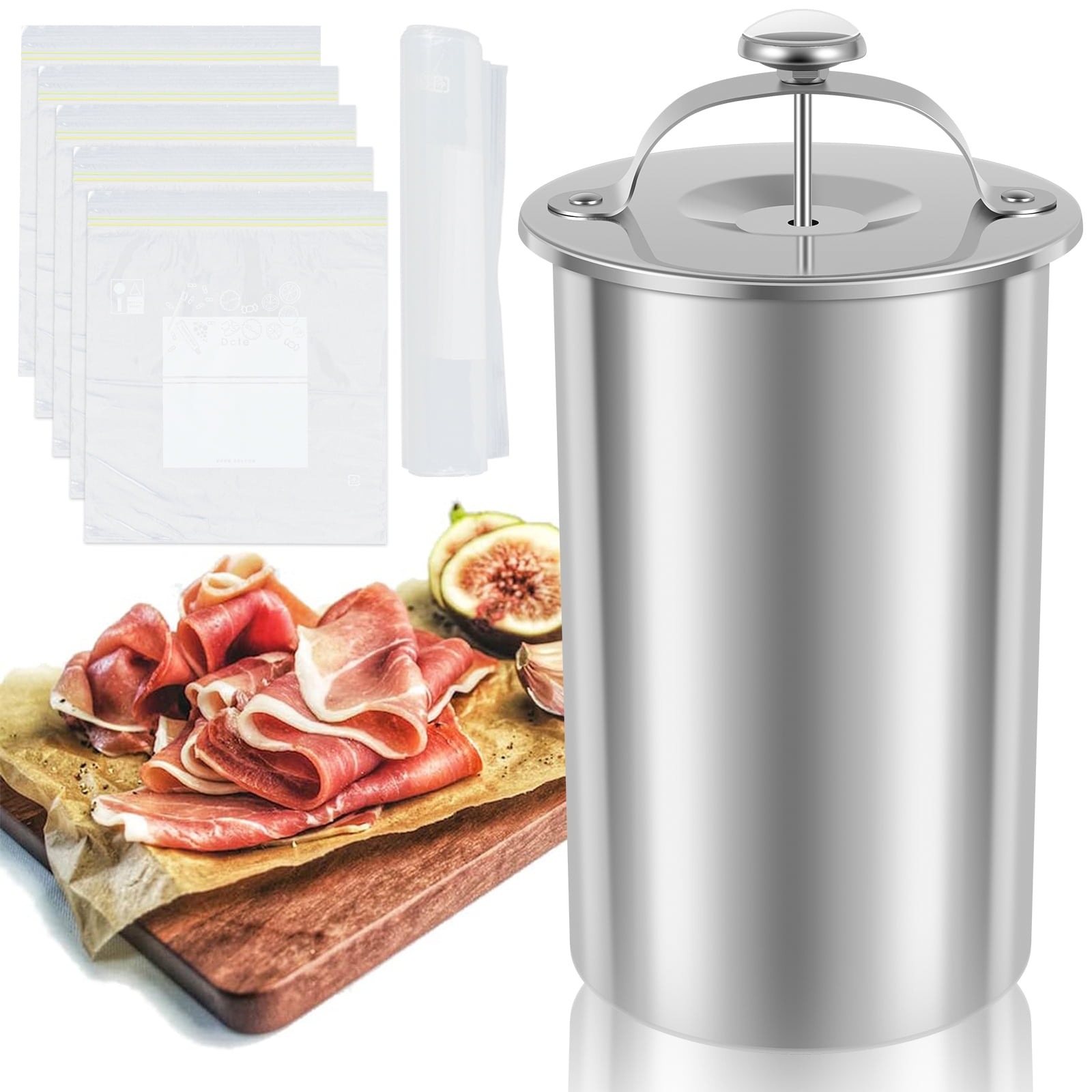 Grusce Stainless Steel Ham Maker Round Shape Meat Press Cooker with a ...