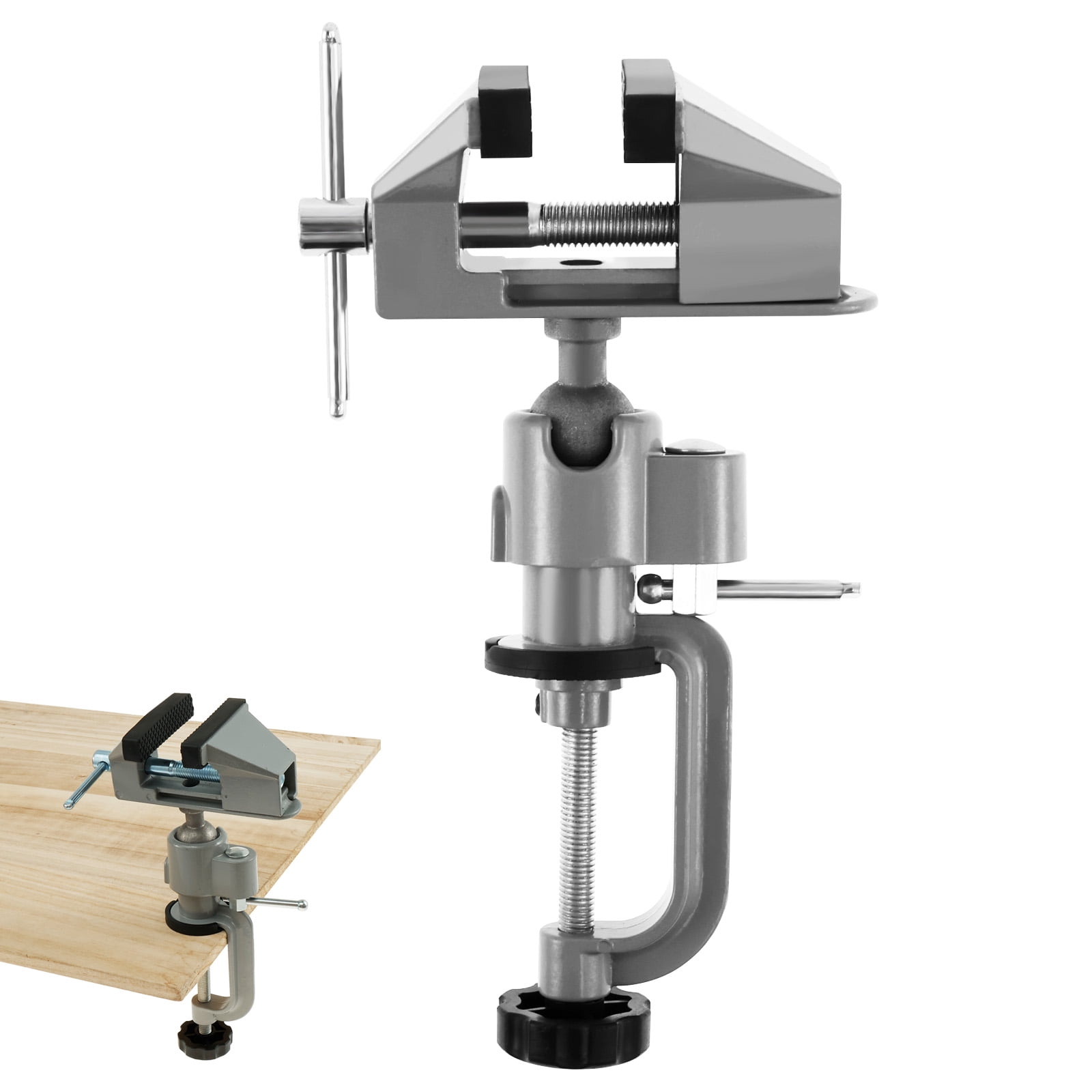 Grusce Tabletop Clamp Vice 360° Rotatable Table Vise Aluminium Alloy ...