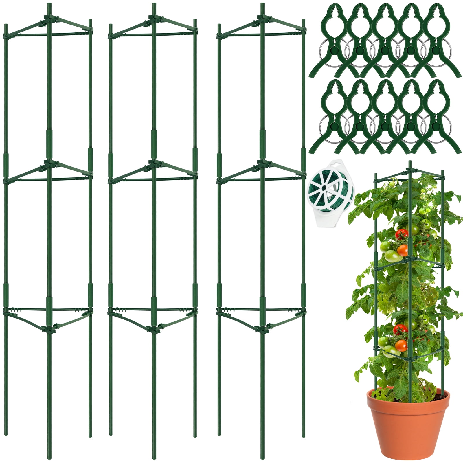 Grusce Tomato Cage Garden Tomatoes Trellis Robust Tomato Plant Cage ...