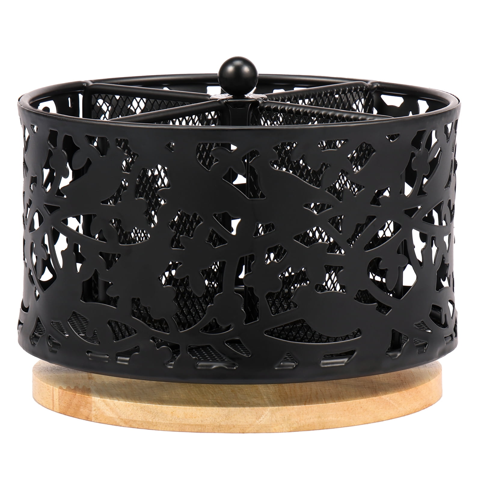 Grusce Utensil Caddy Metal Cutlery Organizer 360° Rotation Hollow Out ...