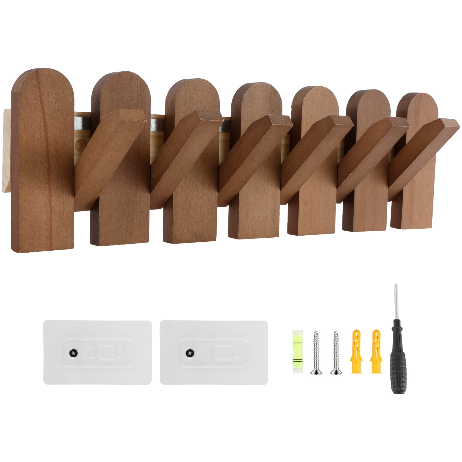 Grusce Wall Mounted Wood Hanger, Stable Load Bearing Clothes Hook, No ...