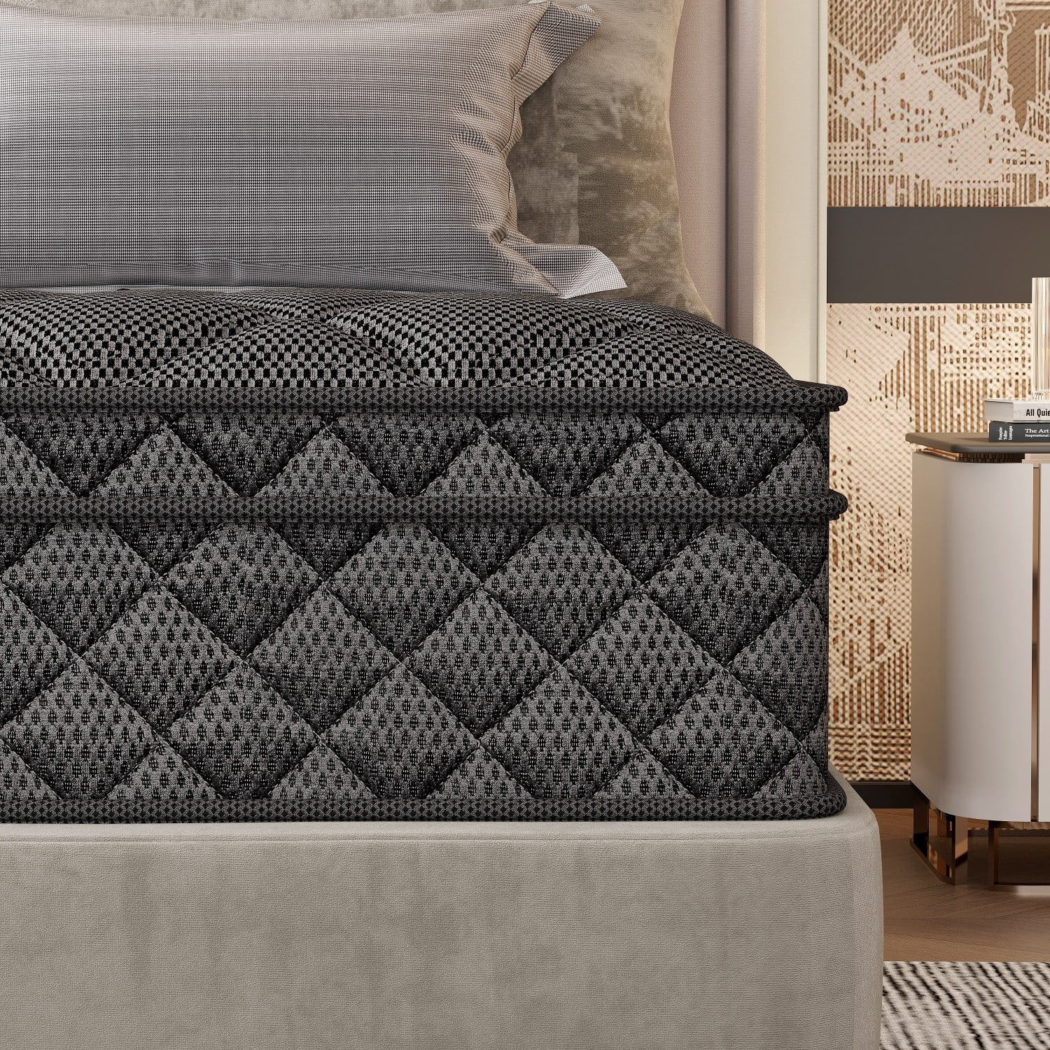 Grymtex 14 inch Twin Size Motion Isolation Hybrid Mattress Gel Memory ...