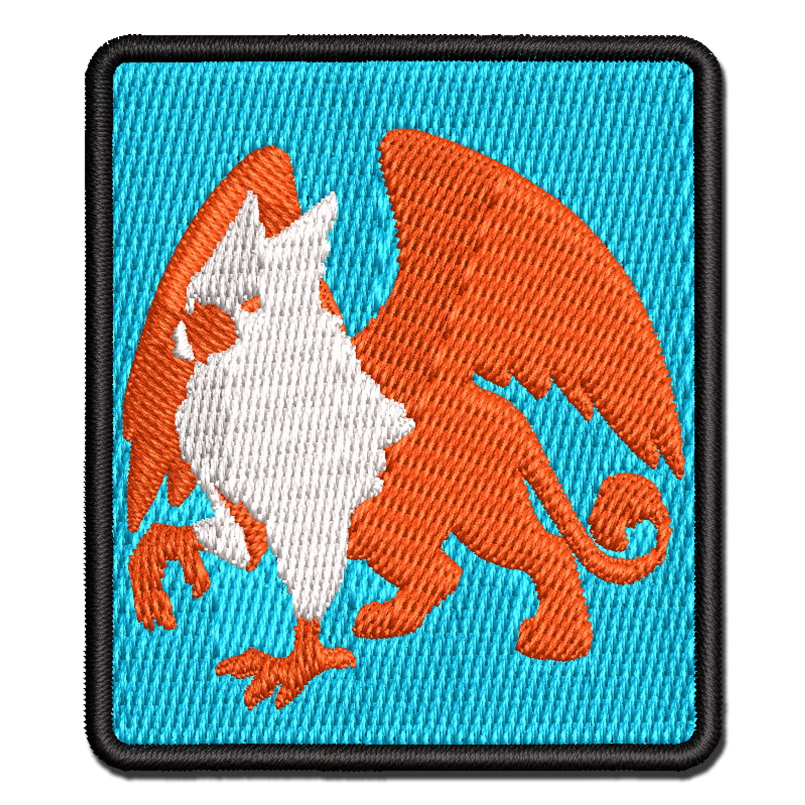 Gryphon Griffin Mythical Creature Applique Multi-Color Embroidered Hook & Loop Patch - 3 Inch ...