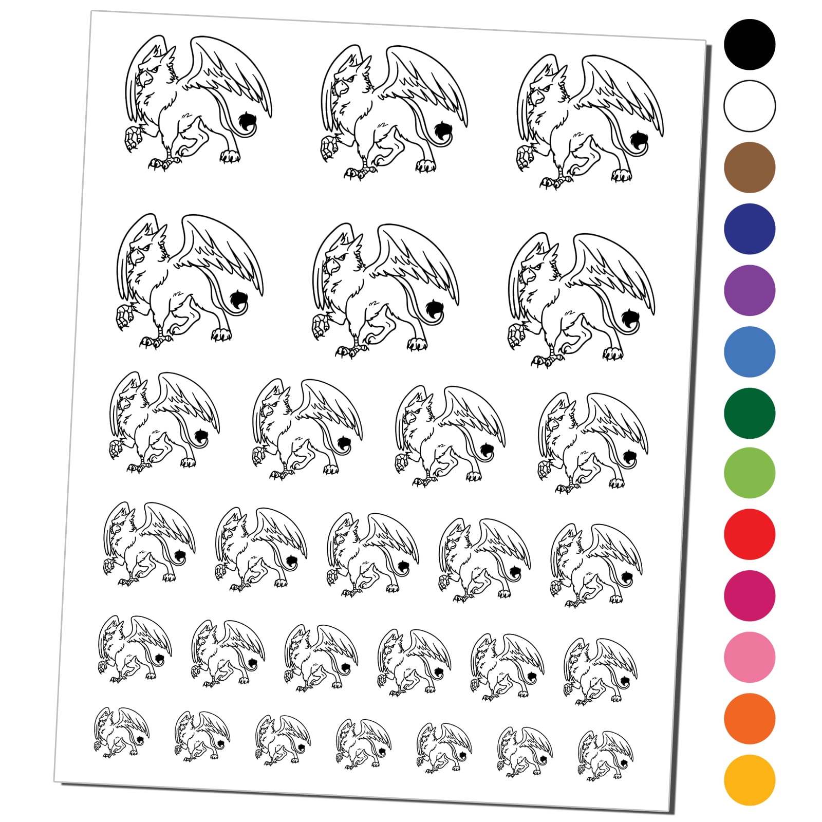 Gryphon Griffin Mythical Creature Water Resistant Temporary Tattoo Set ...