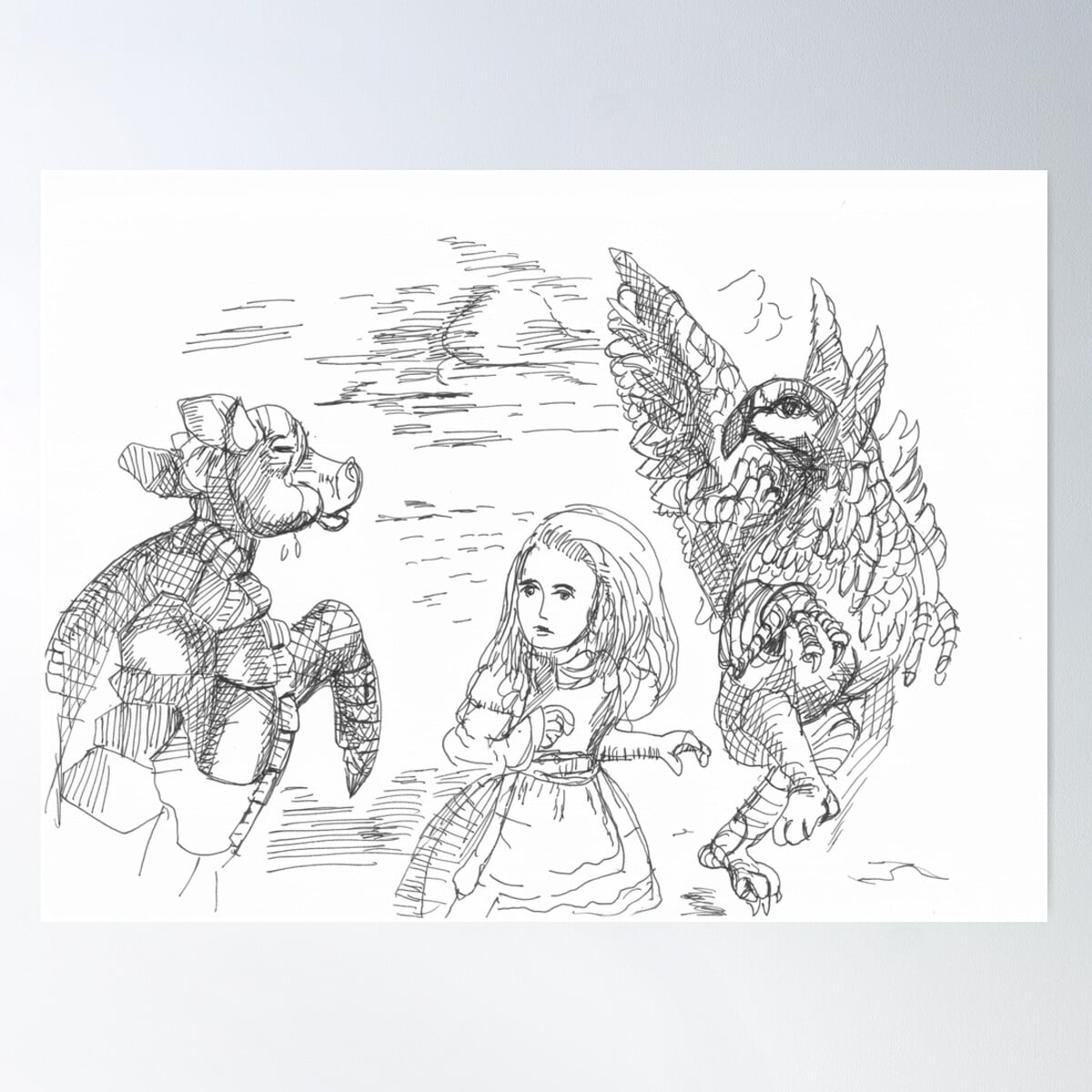 Gryphon And Mock Turtle, Alice In Wonderland, Teresatown At Redbubble ...