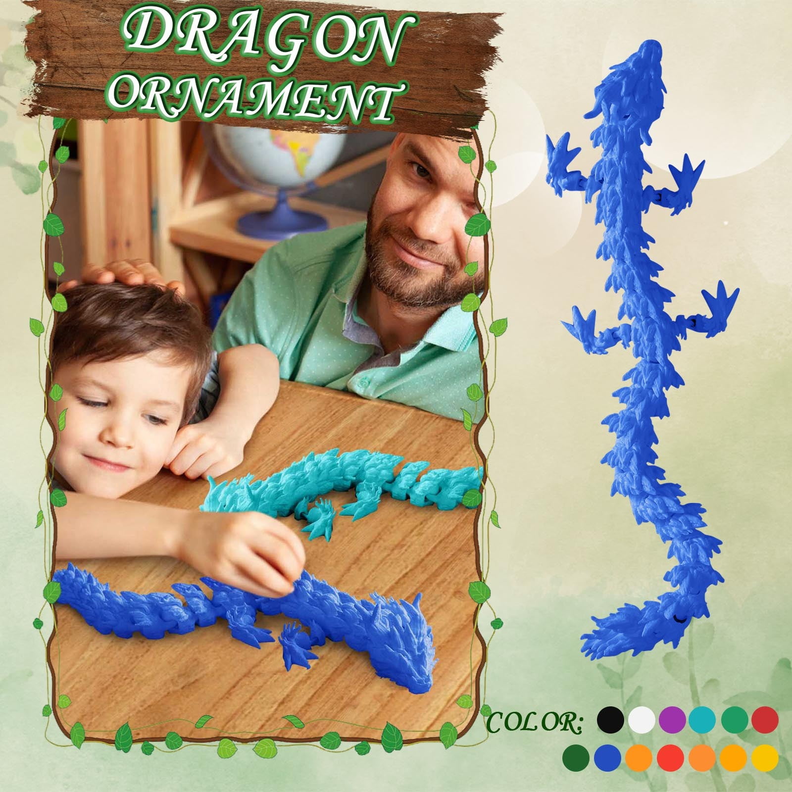 Gs Vane 3D Printed Articulated Dragon Toy with Crystal Dragon Inside ...