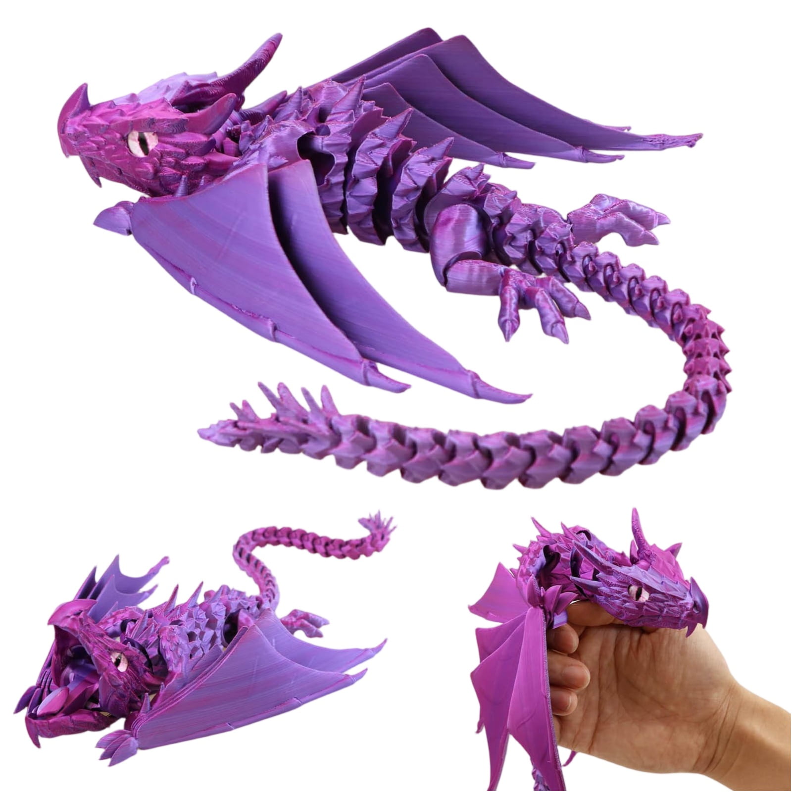 Gs Vane 3D Printed Articulated Dragon Toy with Flexible Wings & Jaw ...