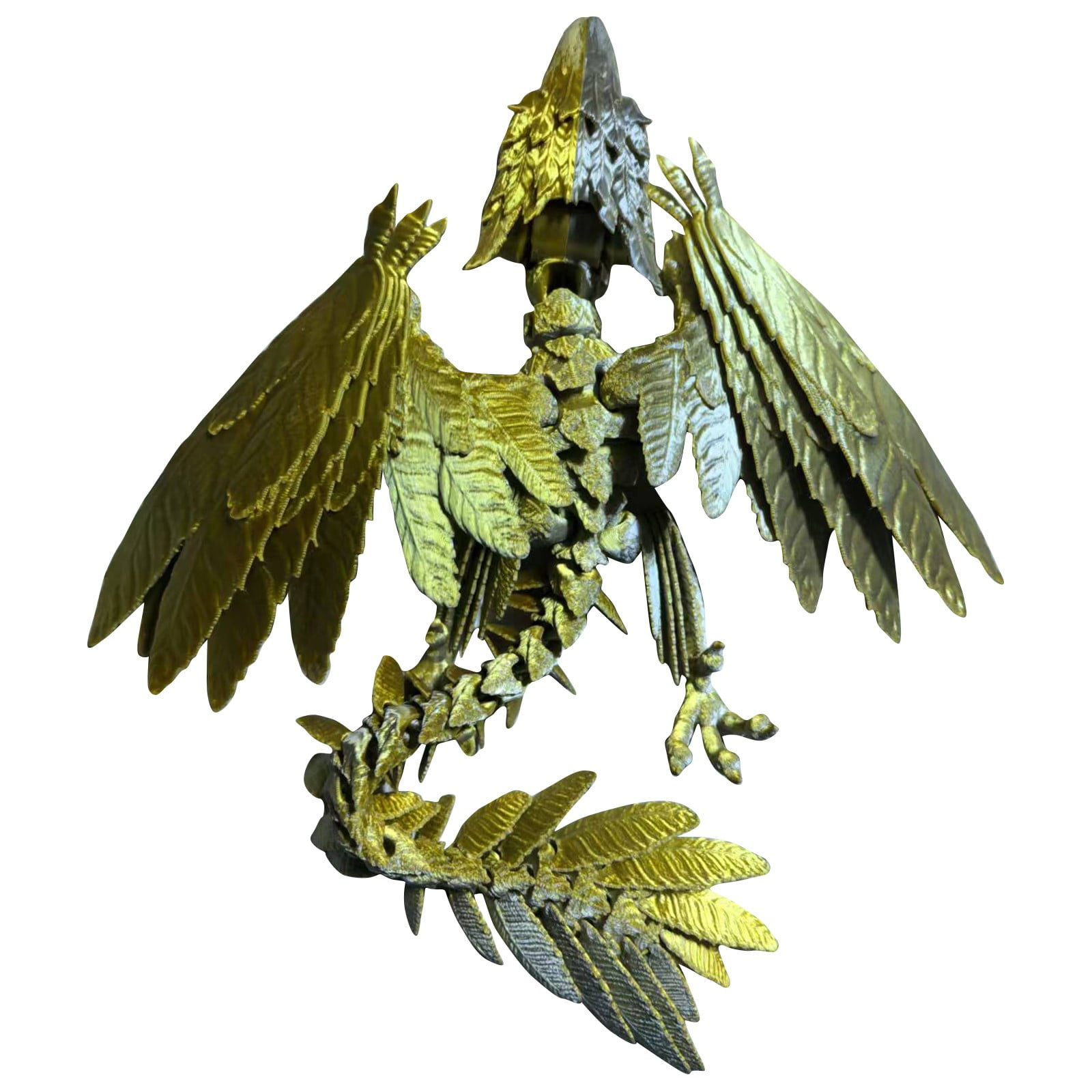 Gs Vane 3D Printed Articulated Feathered Wyvern Dragon Toy - Bronze ...