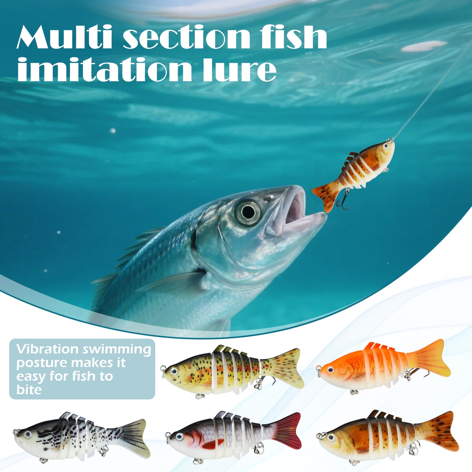 Gs Vane 7-Segment Swimbait Lure with Spinnerbait Blades - Slow Sinking ...