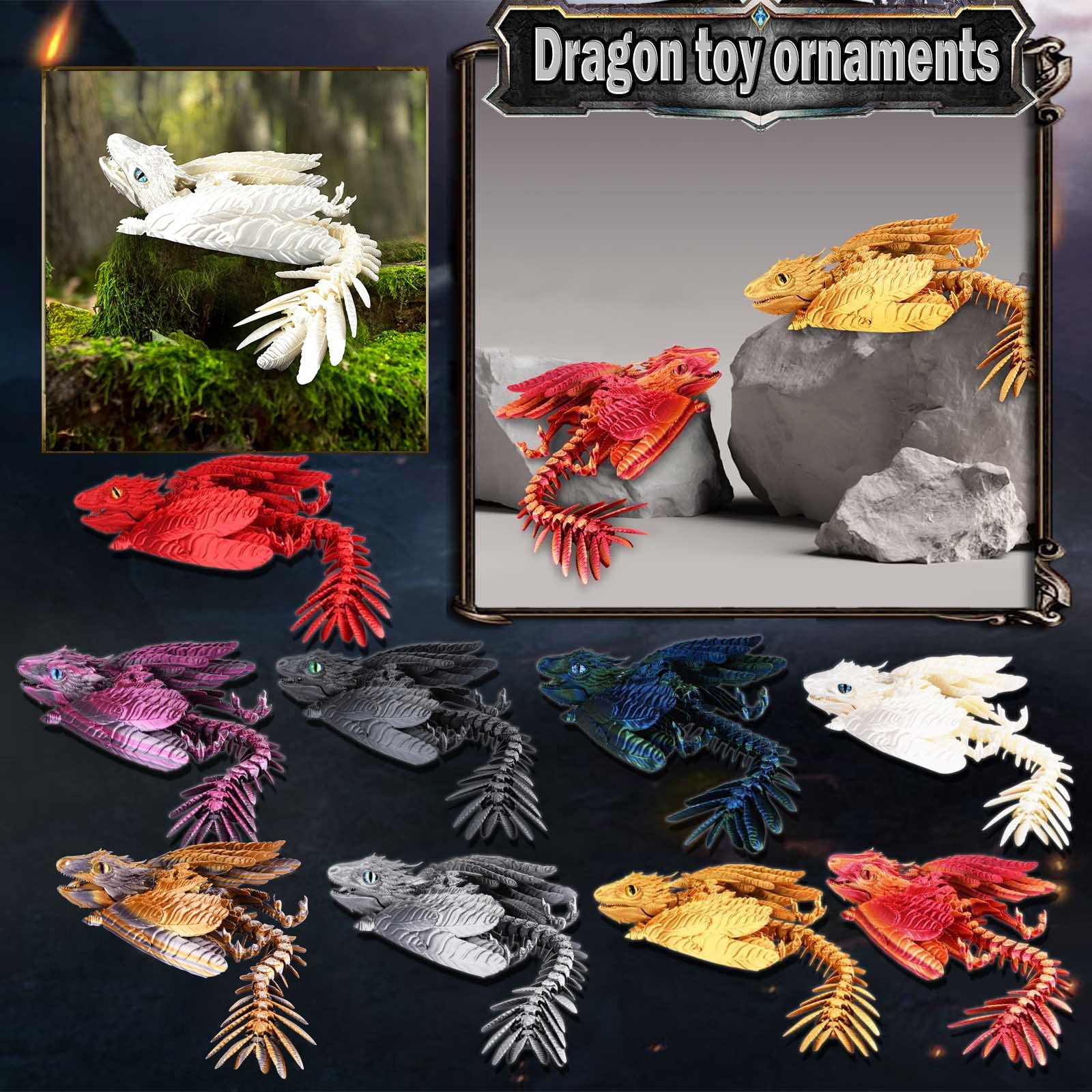 Gs Vane Articulated Feathered Dragon 3D Printed Toy - Movable Joints ...