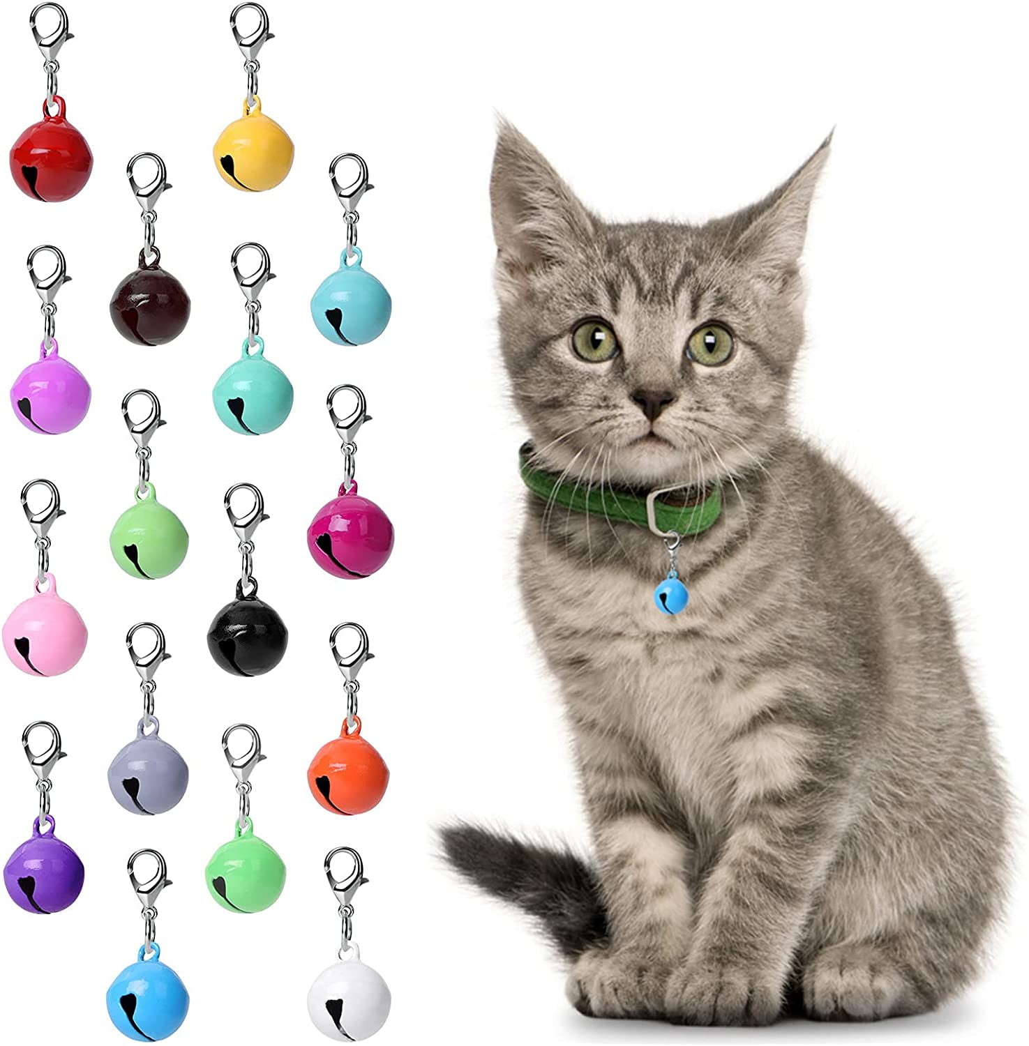 Gseagtia 16 Cat Dog Collar Bells, Bell for Cat Collar, Dog Collar ...