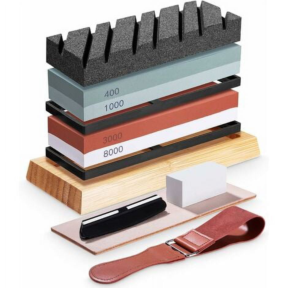 Gseagtia Kit de Pierre à Aiguiser, grain double face 400/1000 et 3000/8000 pierre a aiguiser ...