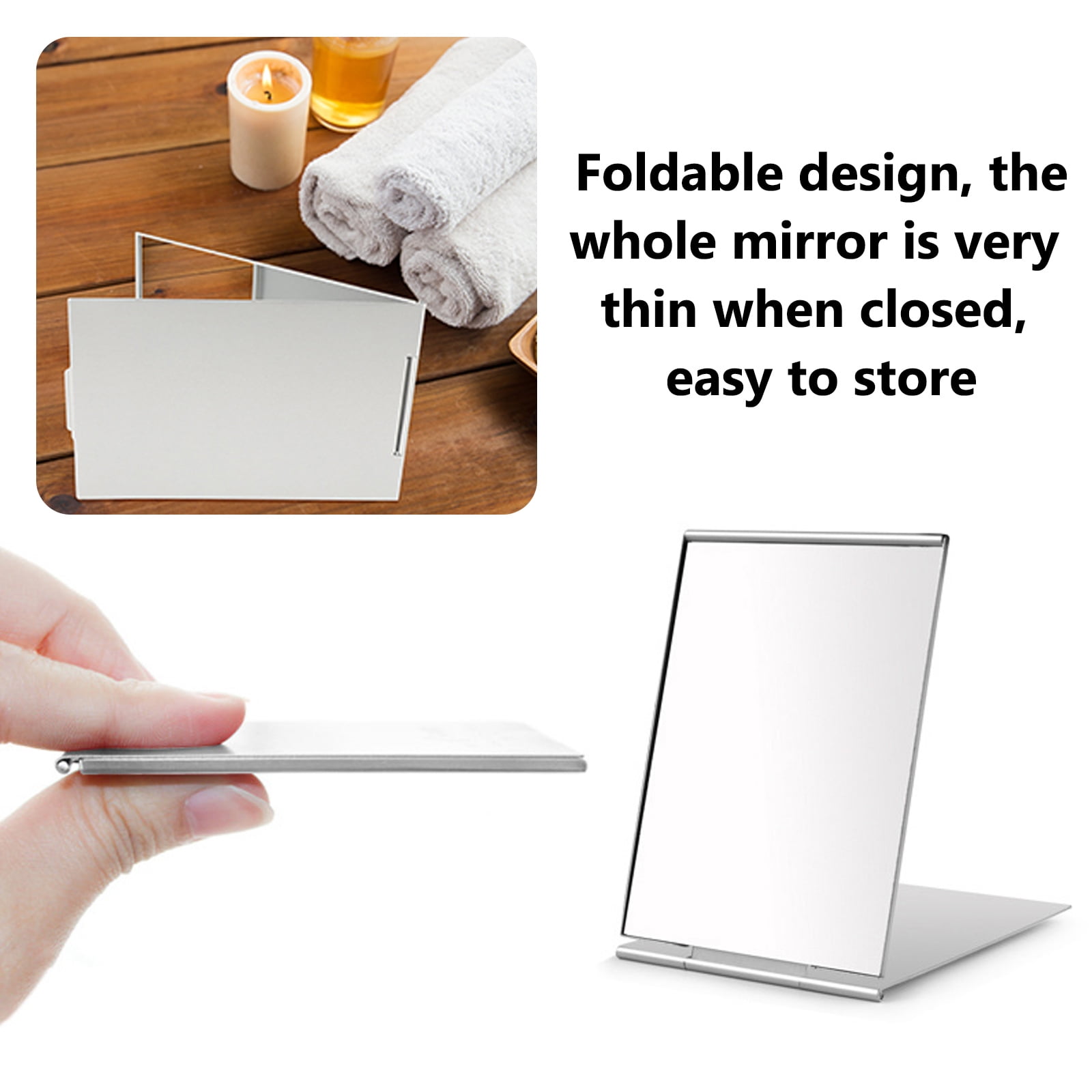Gseagtia Little Travel Folding Mirror, 6 x 4inches Ultra Portable Slim ...
