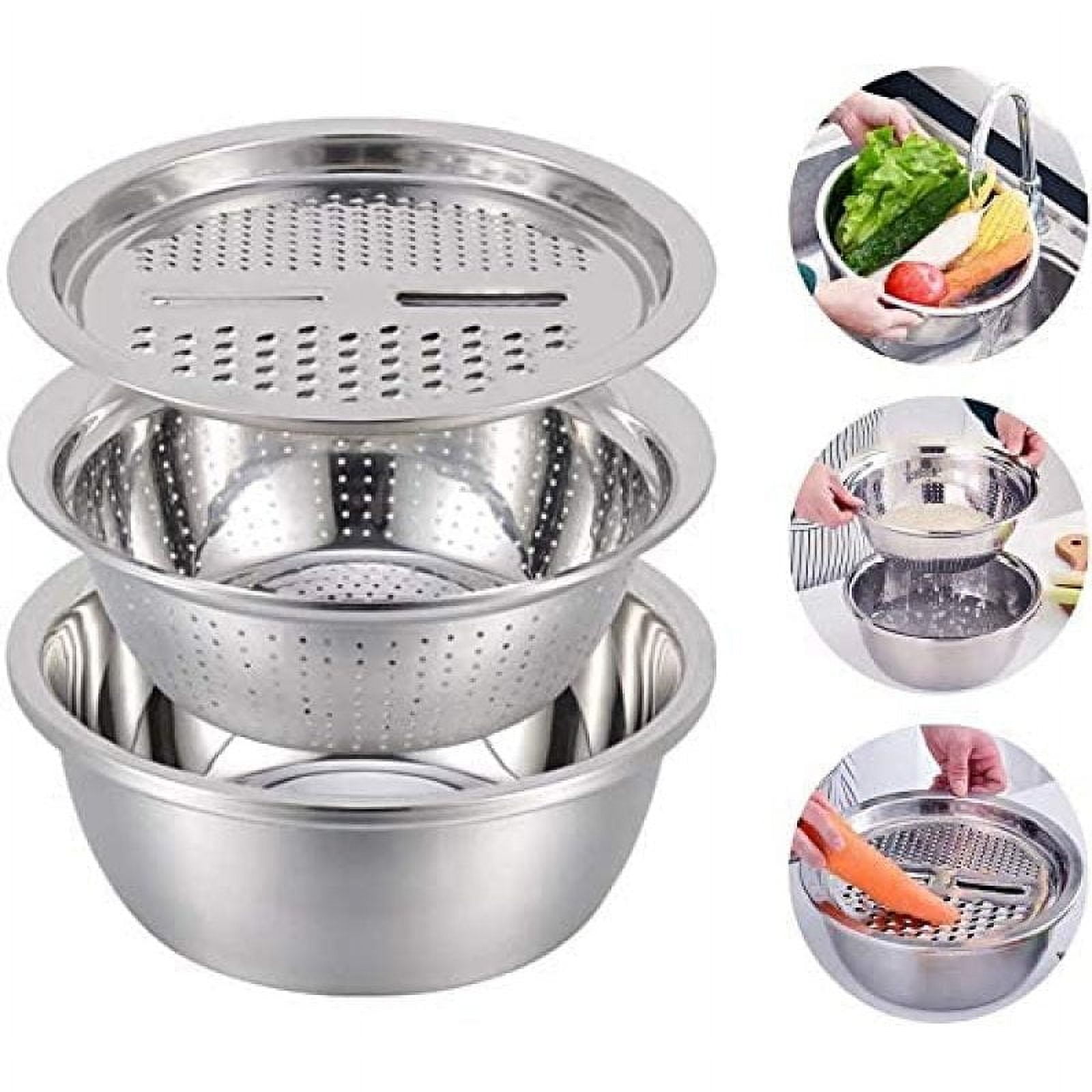 Gseagtia Multifunctional stainless steel basin, stainless steel sieve ...
