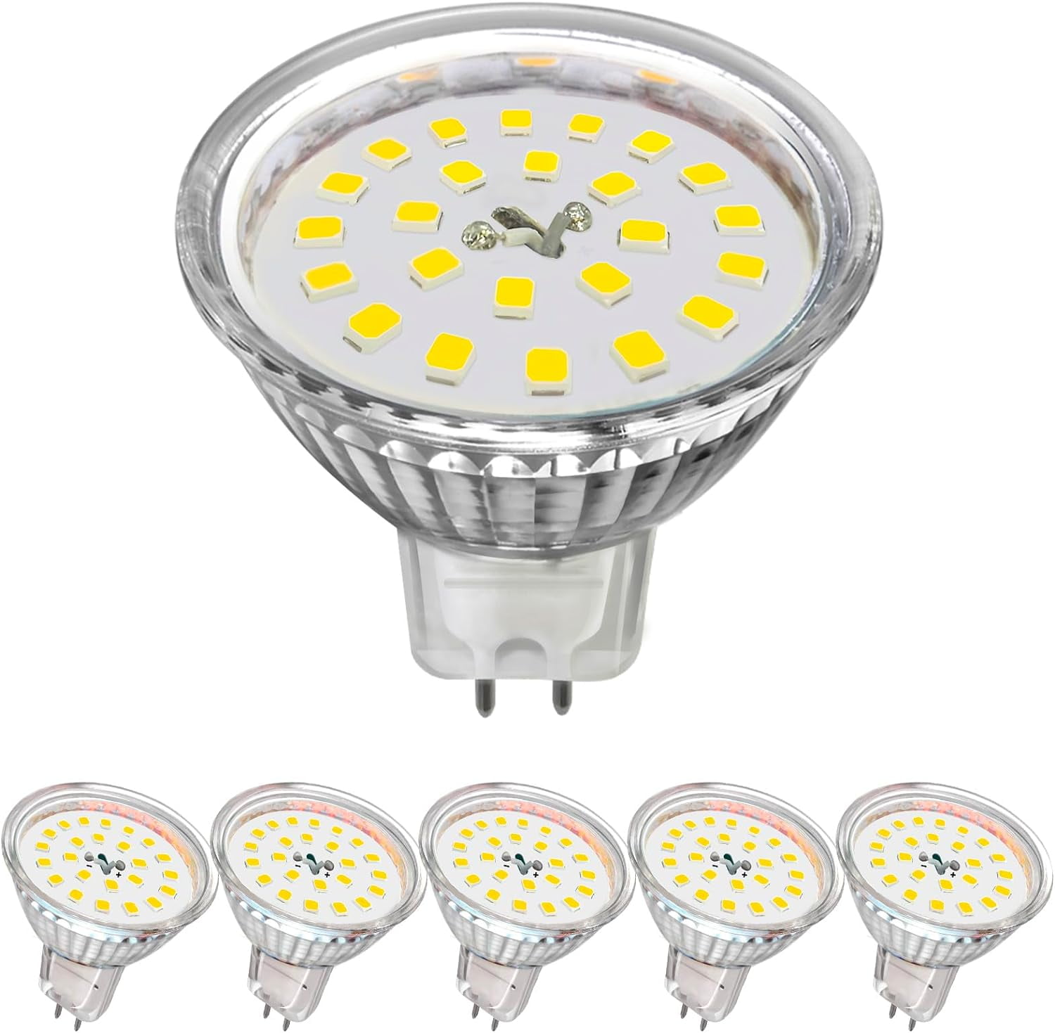 Gshe Iit MR16 LED Light Bulbs 4W AC/DC12V,Warm White 2700K 400LM,120 ...