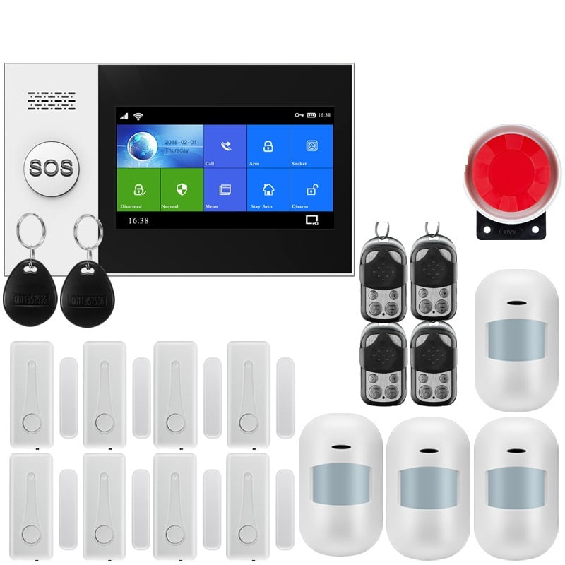 Gsm Smart Alarm Home Security System With Pir Motion Sensor Door Sensor ...