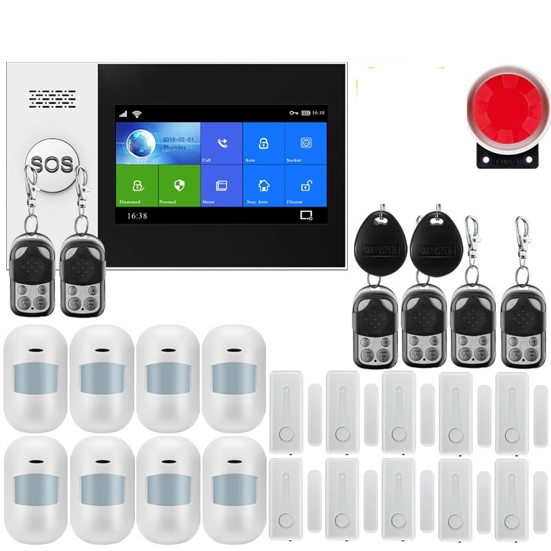 Gsm Smart Alarm Home Security System With Pir Motion Sensor Door Sensor ...