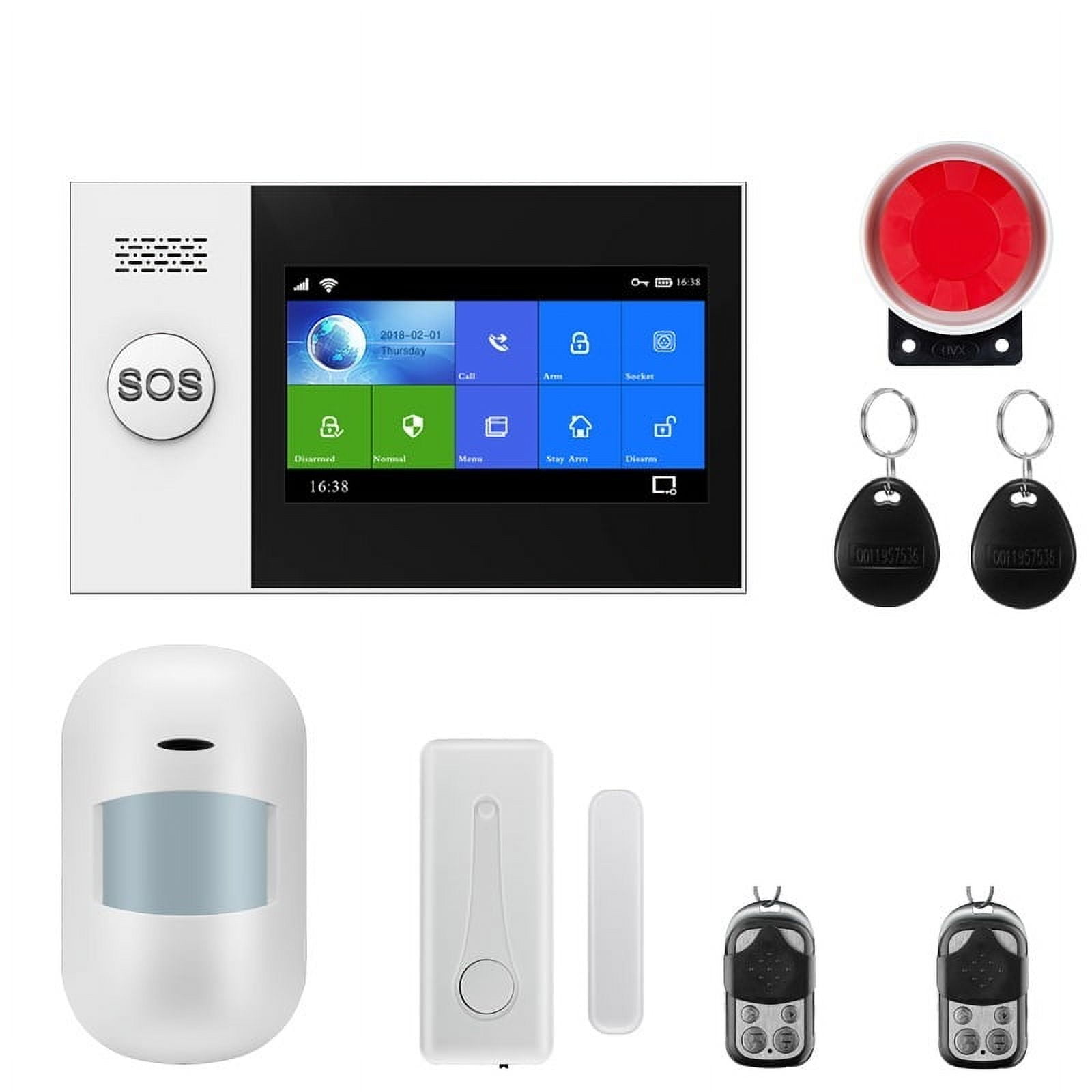 Gsm Smart Alarm Home Security System With Pir Motion Sensor Door Sensor ...