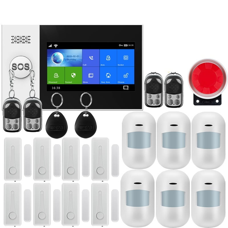 Gsm Smart Alarm Home Security System With Pir Motion Sensor Door Sensor ...