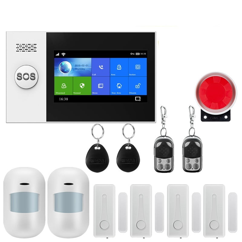Gsm Smart Alarm Home Security System With Pir Motion Sensor Door Sensor ...
