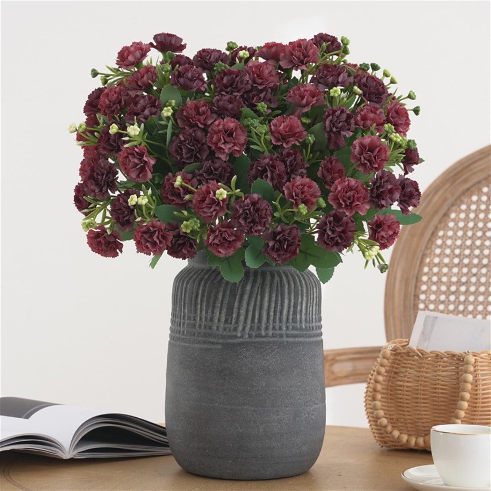 Gspmoly Artificial Silk Flower Bouquet - Realistic Fake Floral ...