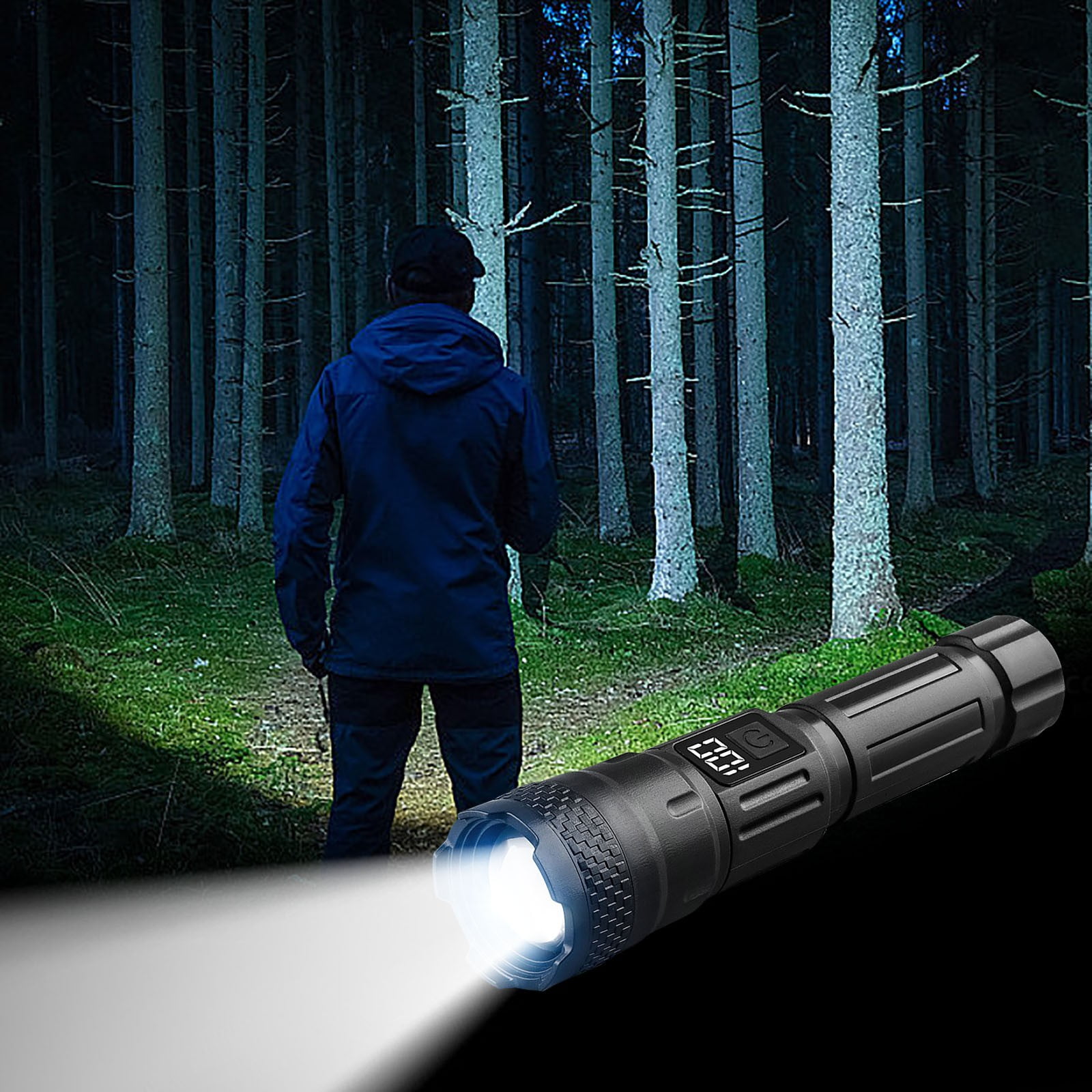 Gspmoly Flashlights High Lumens, Built-In 18650 Lithium Battery Type-C ...