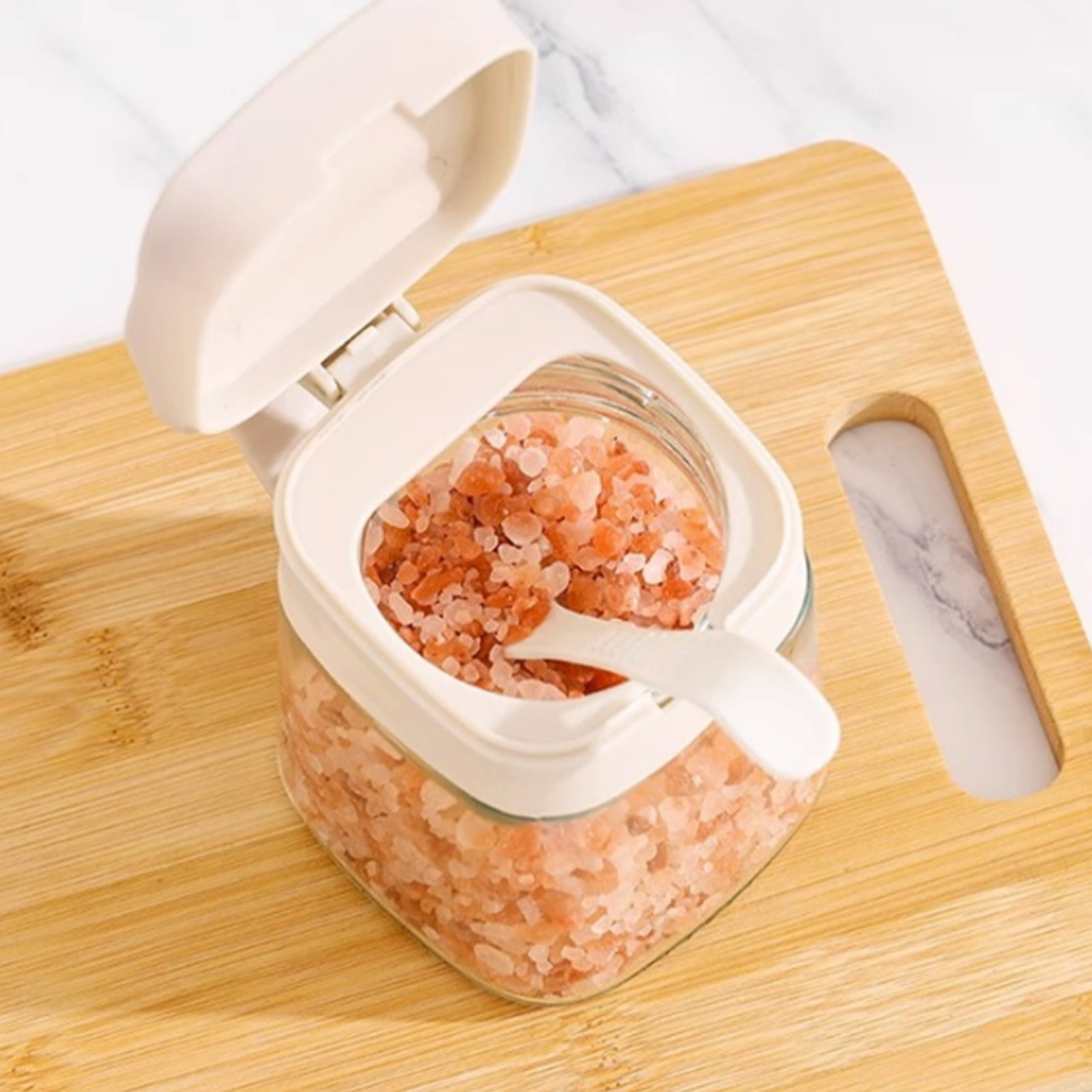 Gspmoly Glass Seasoning Jar Leakproof Spice Container with Measuring ...