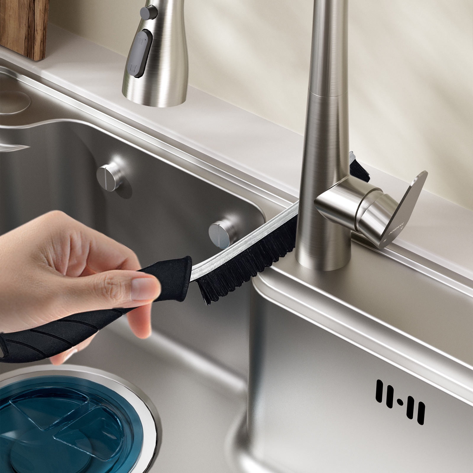 Gspmoly Long Handle Slit Cleaning Brush, Kitchen and Bathroom Cleaning ...