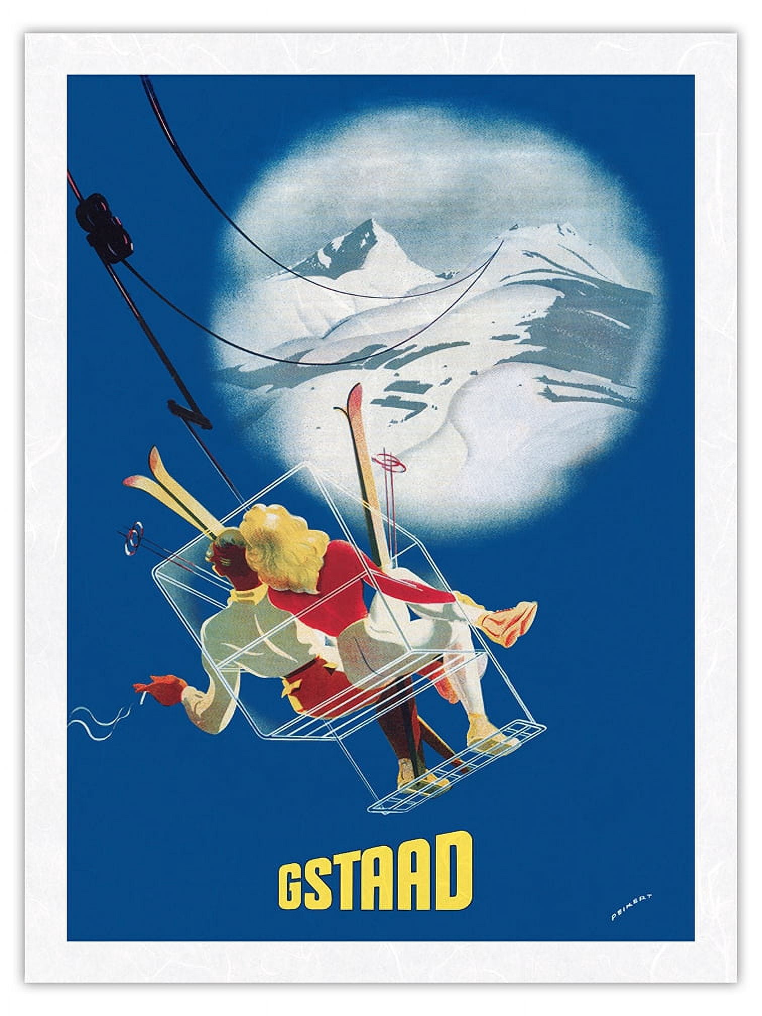 Gstaad Switzerland - Swiss Alps Ski Resort - Vintage Travel Poster by ...