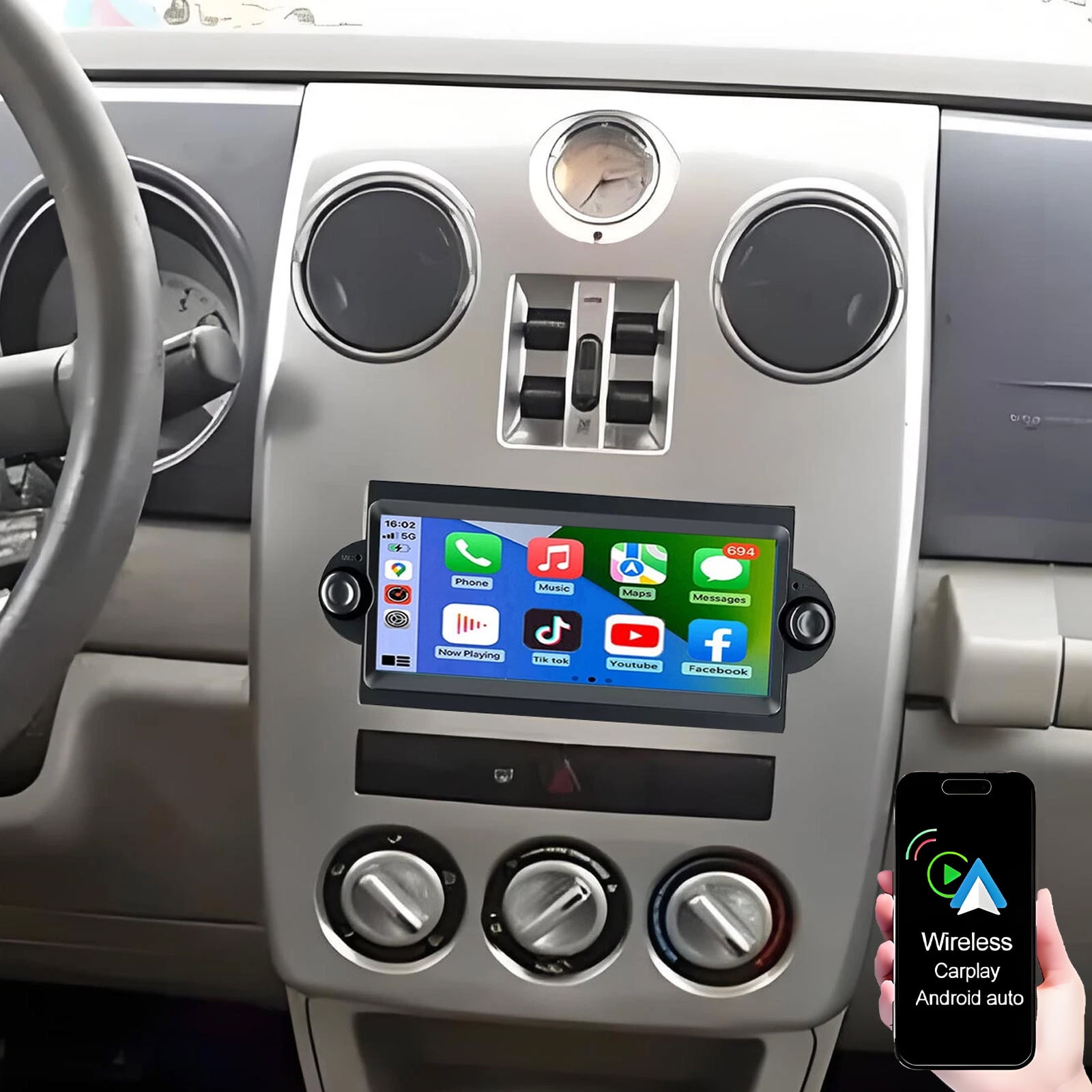 Gsuatey 2+32G 6.86inch Car Stereo for Chrysler PT Cruiser 2006-2008 ...