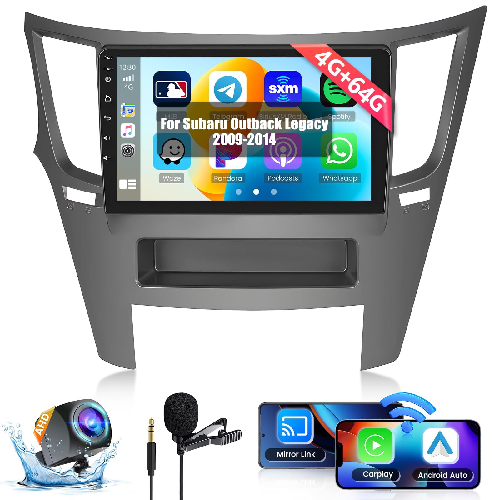 Gsuatey 4G+64G Android 13 Car Stereo Radio for Subaru Outback Legacy ...